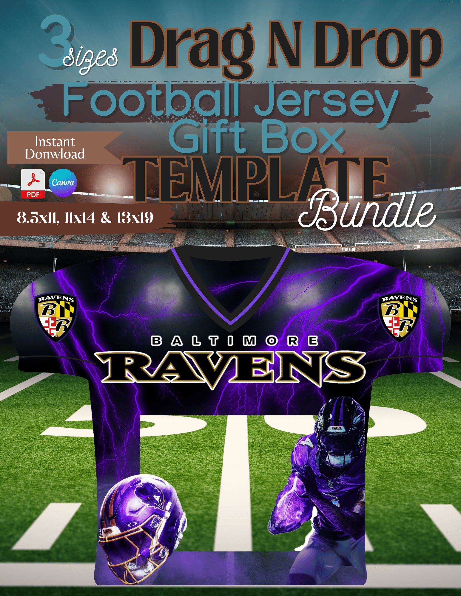 Football Jersey Gift Box Template Bundle- Canva Link & PDF Drive - Payhip