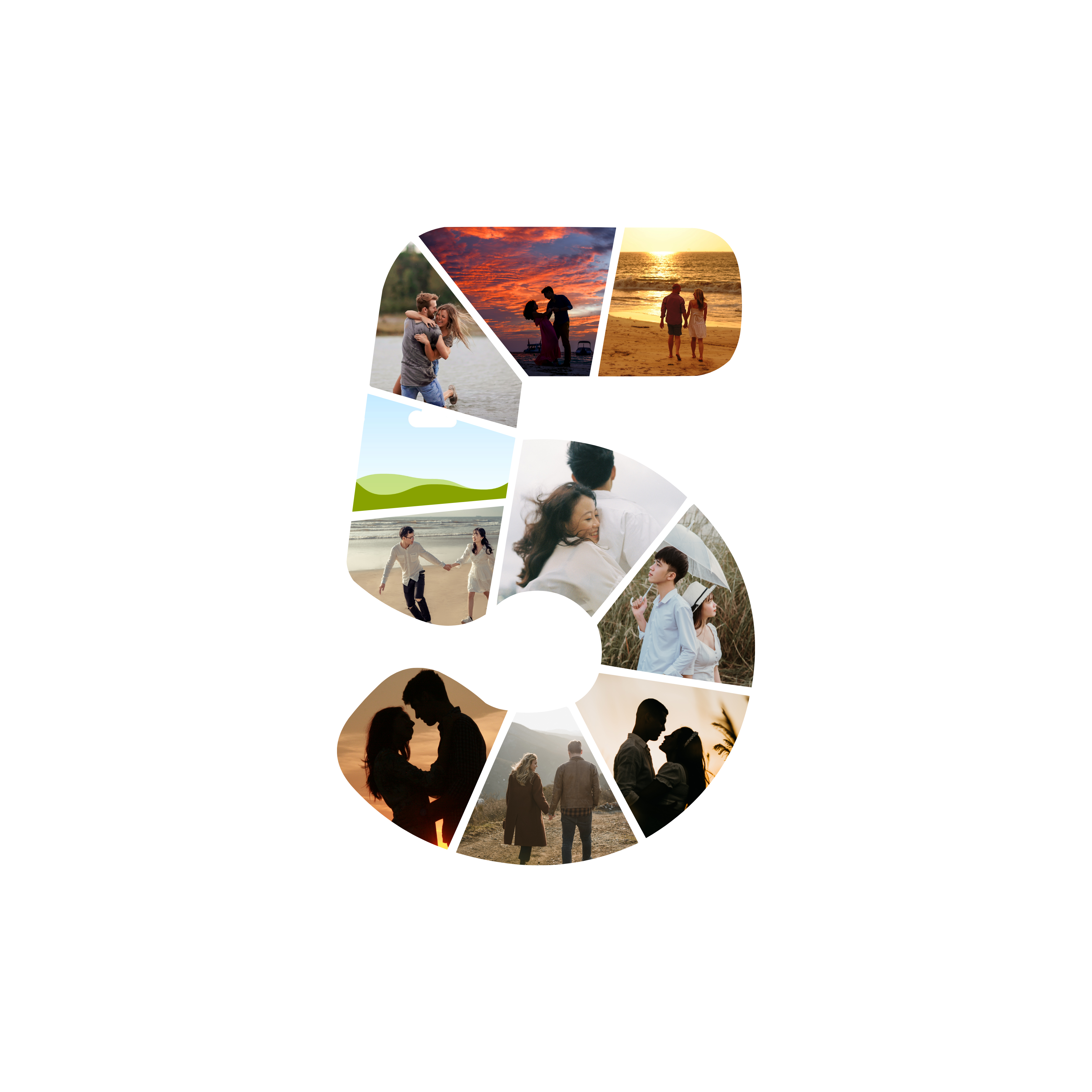 Number 5 Photo Collage Frame Editable Canva Design Template - Payhip