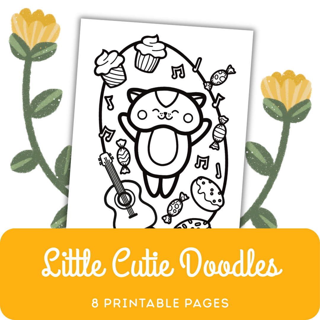 Little Cutie Doodles - 8 Printable Colouring Pages - Payhip