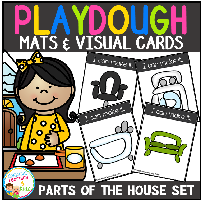 Playdough Mats & Visual Cards – House Furniture & Rooms Fine Motor ...
