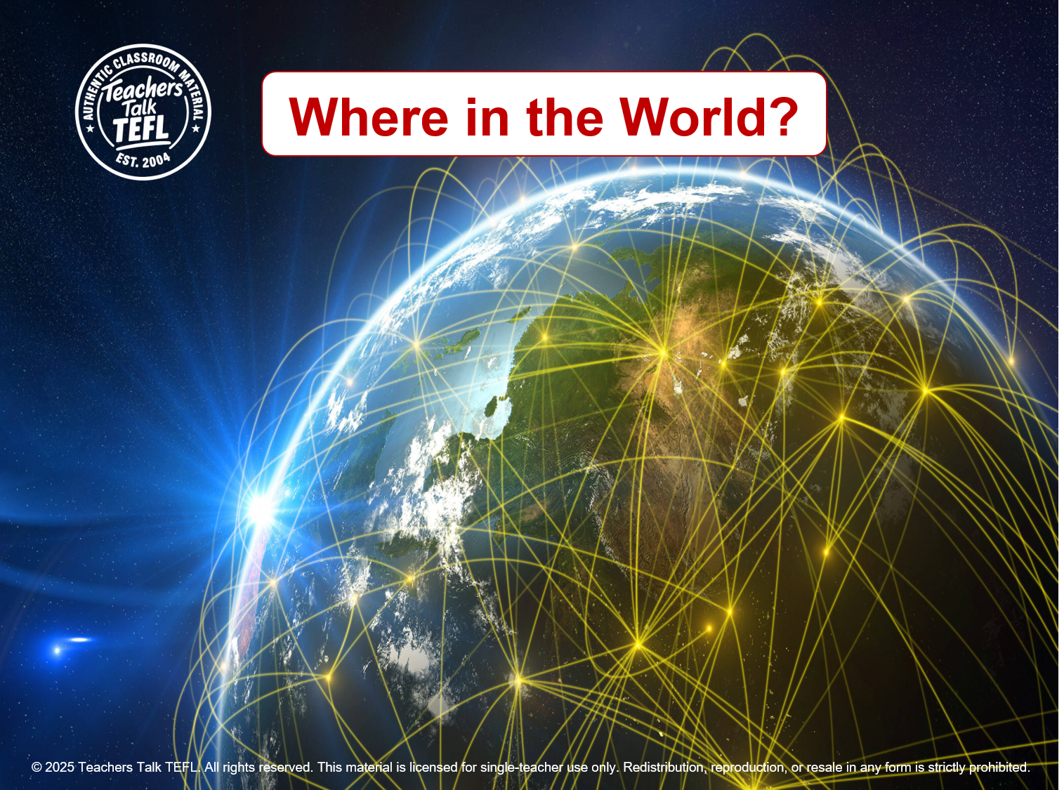 Where in the World? – A2 Level (Elementary) – PPT PDF Lesson Pack (4:3 ...