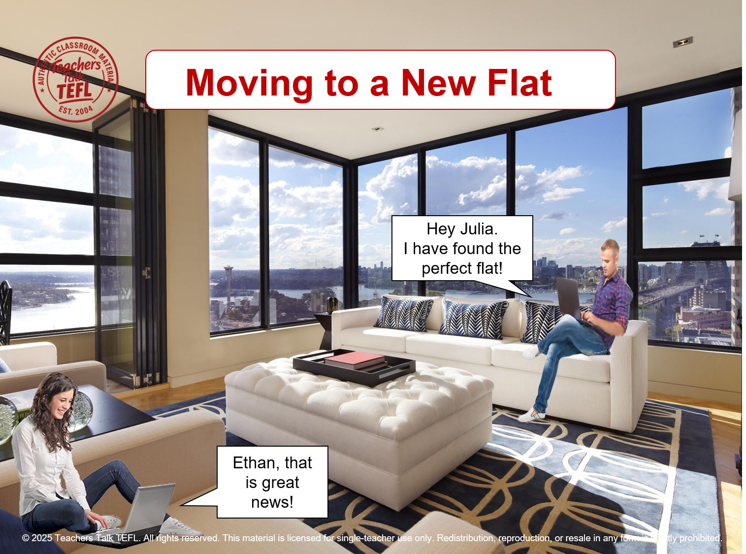 Moving to a New Flat – A2 Level (Elementary) – PPT PDF Lesson Pack (4:3 ...