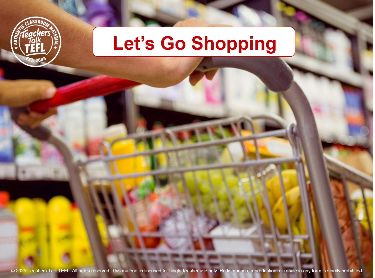 Let’s Go Shopping – A2 Level (Elementary)– PPT PDF Lesson Pack (4:3 ...