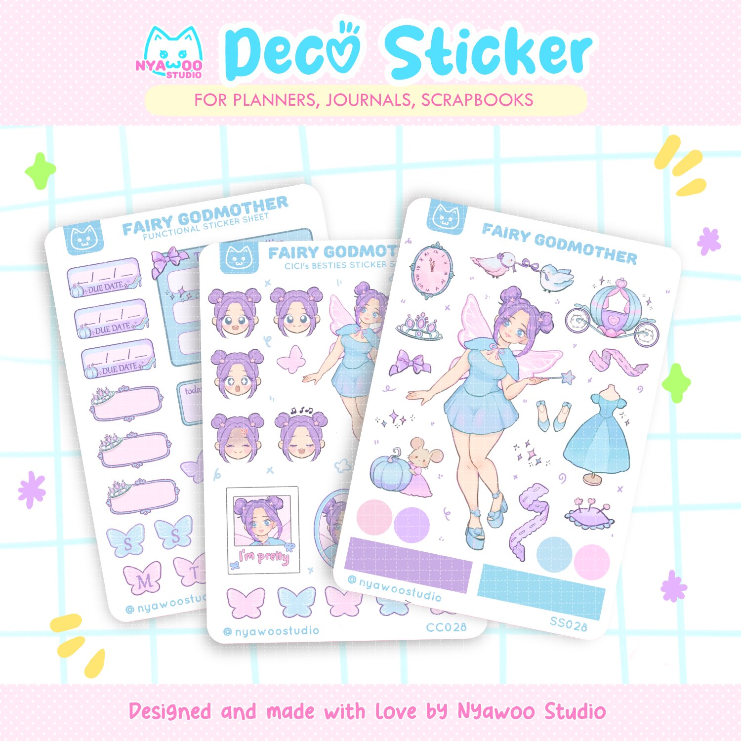 Fairy Godmother Sticker Sheet Kit | Fairy Core, Cinderella Aesthetic ...