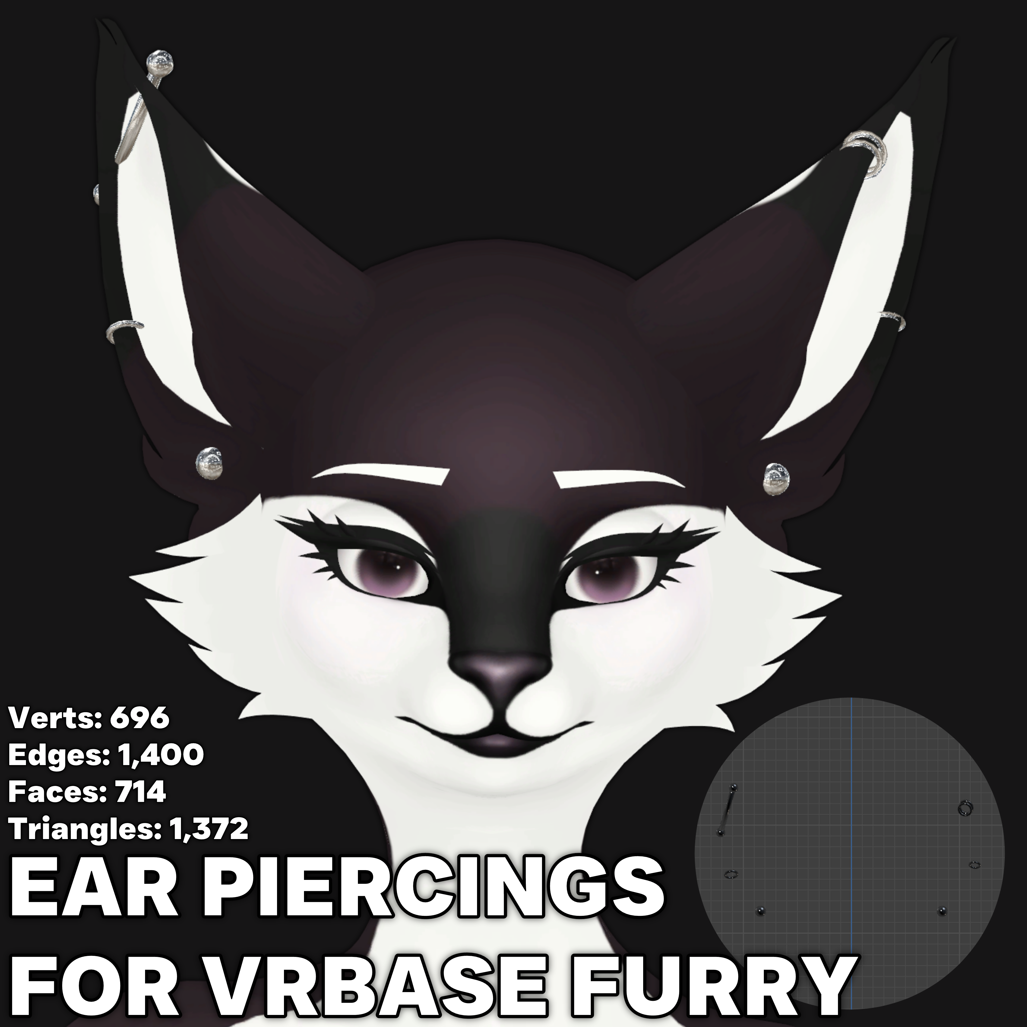 Ear Piercings - VRBase Furry - Payhip