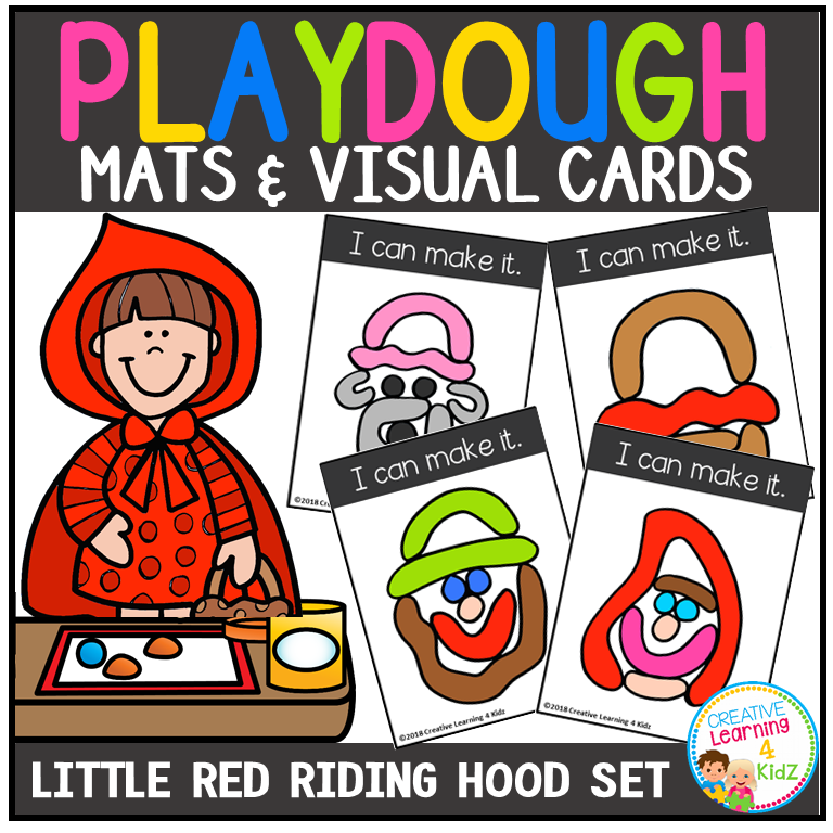 Little Red Riding Hood Playdough Mats & Visual Cards – Fine Motor Fairy ...