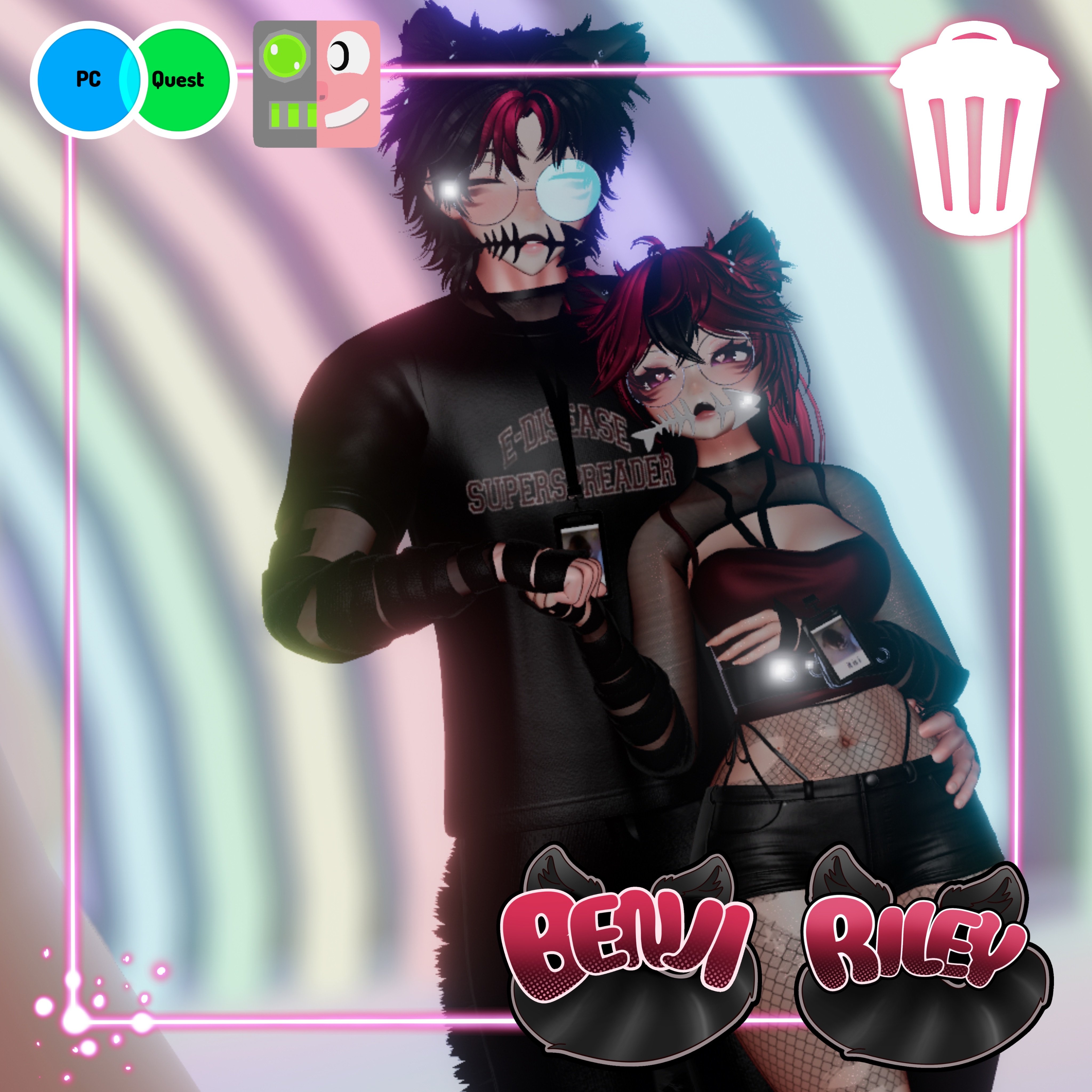 🦝 Benji & Riley The Raccoons🦝 !!COUPLE BUNDLE!! PC/Q, VRCFT, GOGO - Payhip