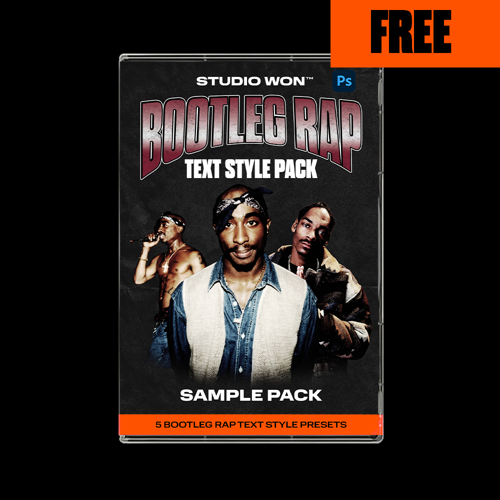 FREE Bootleg Rap Text Style Pack Vol. 2: 5 Photoshop Text Style Presets