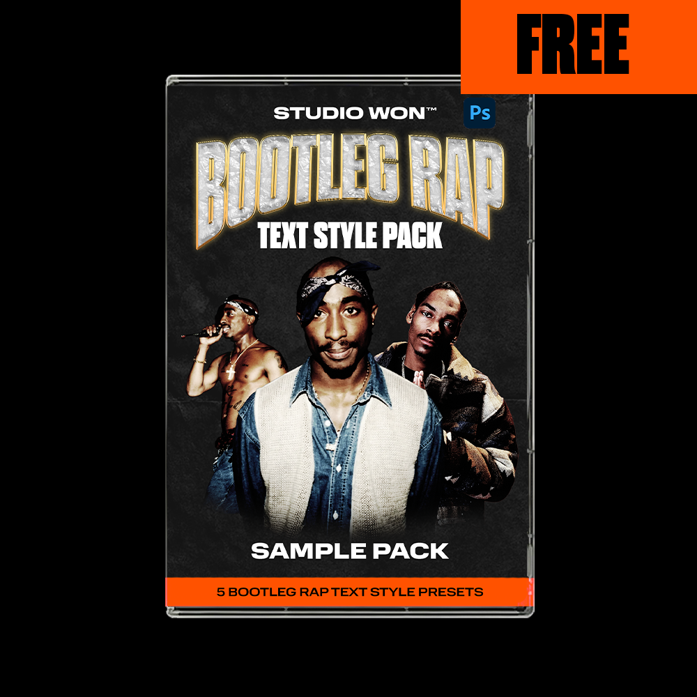 FREE Bootleg Rap Text Style Pack Vol. 1: 5 Photoshop Text Style Presets