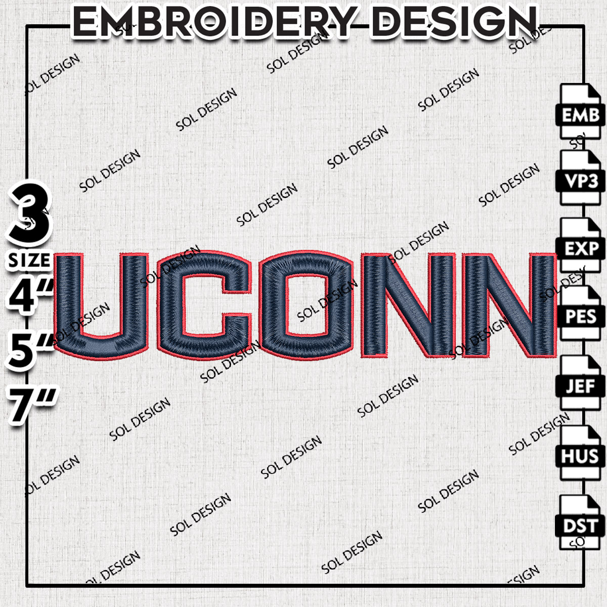 NCAA UConn Football Team Writing Logo Embroidery Designs, NCAA UConn ...