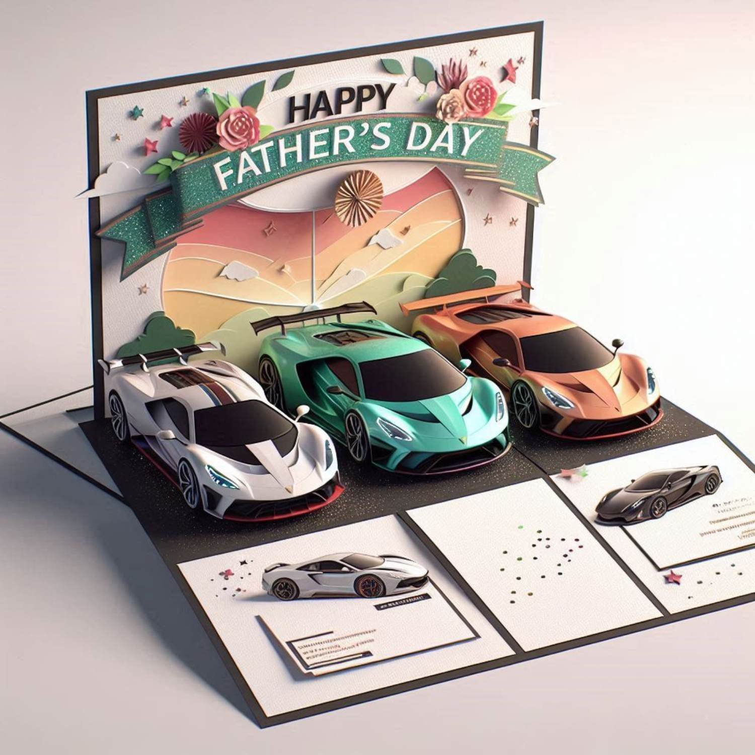 Happy Father's Day Card Dad Greeting Luxury Cars Printable BUNDLE PNG ...