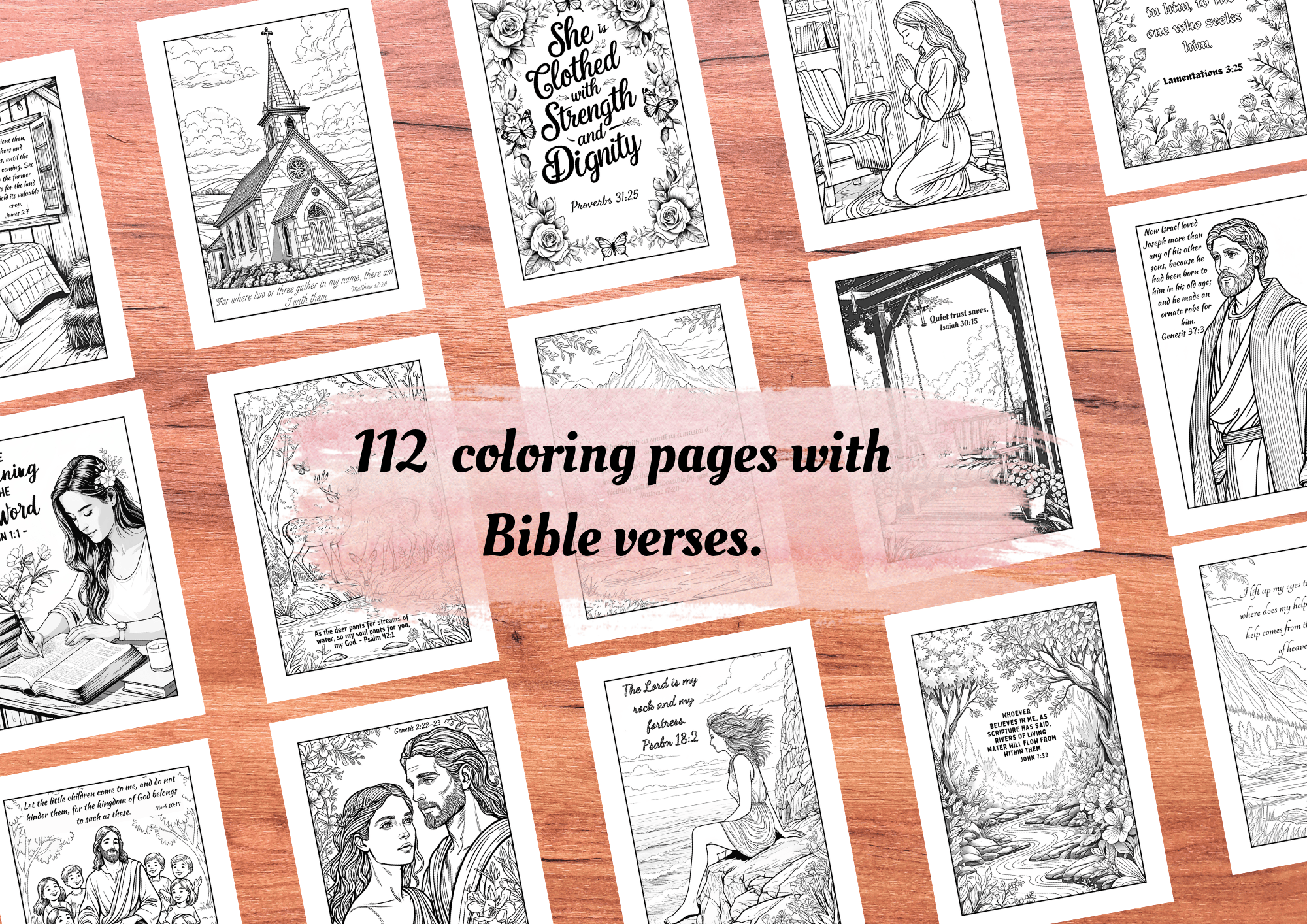 Christian Coloring Book PDF. 116-Page Bible Verse Coloring Page. Faith ...