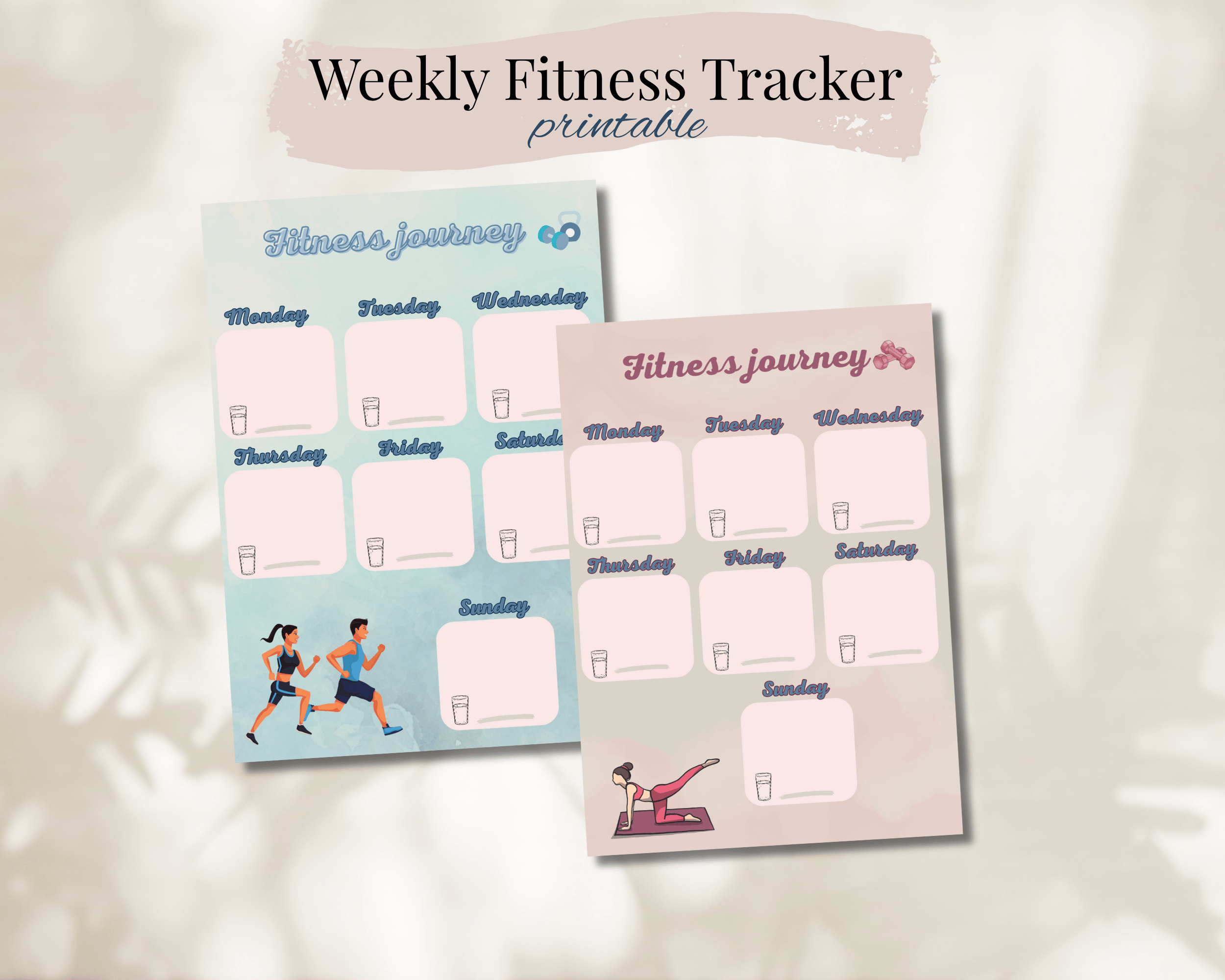 Fitness motivation tracker - Pink - Payhip
