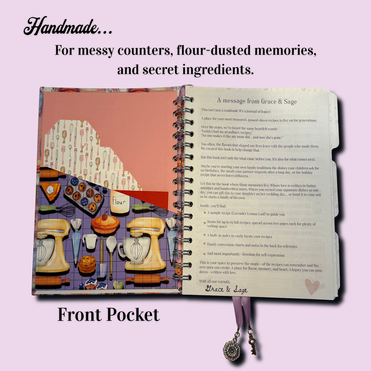 Grace Edition Recipe Book – Pink Heirloom Cookbook for Handwritten ...