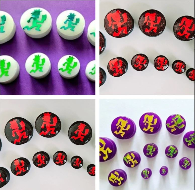 Custom Juggalo Juggalette Hatchetman Inspired Ear Gauges Plugs Pair 6mm ...