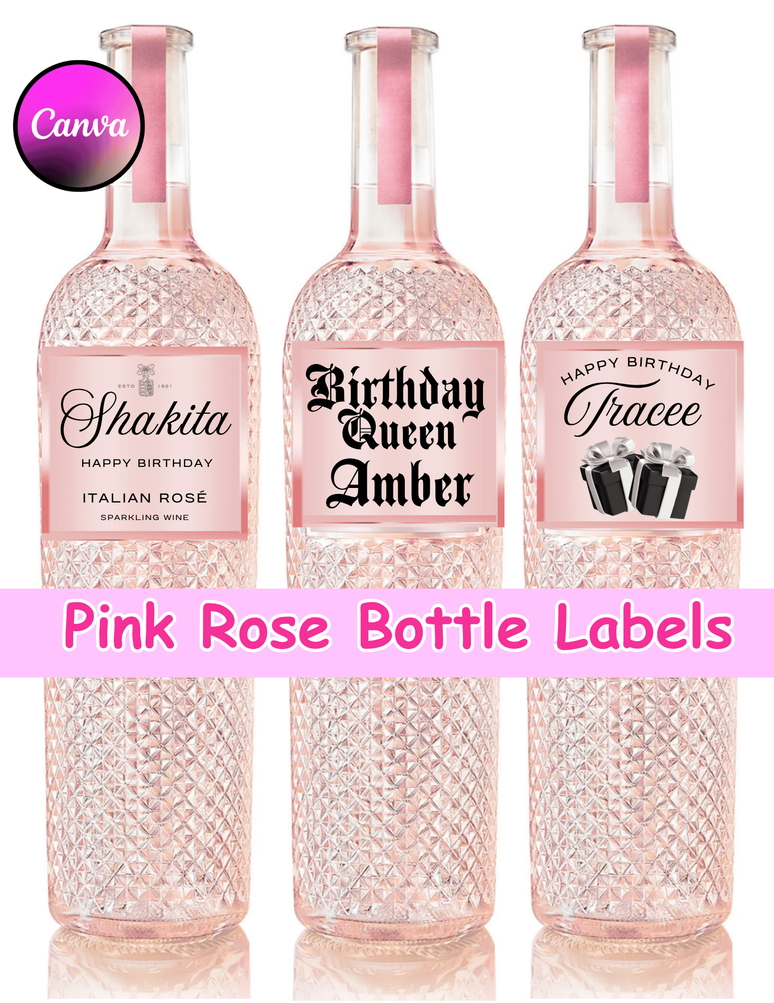 Pink Rose Label Templates - Payhip