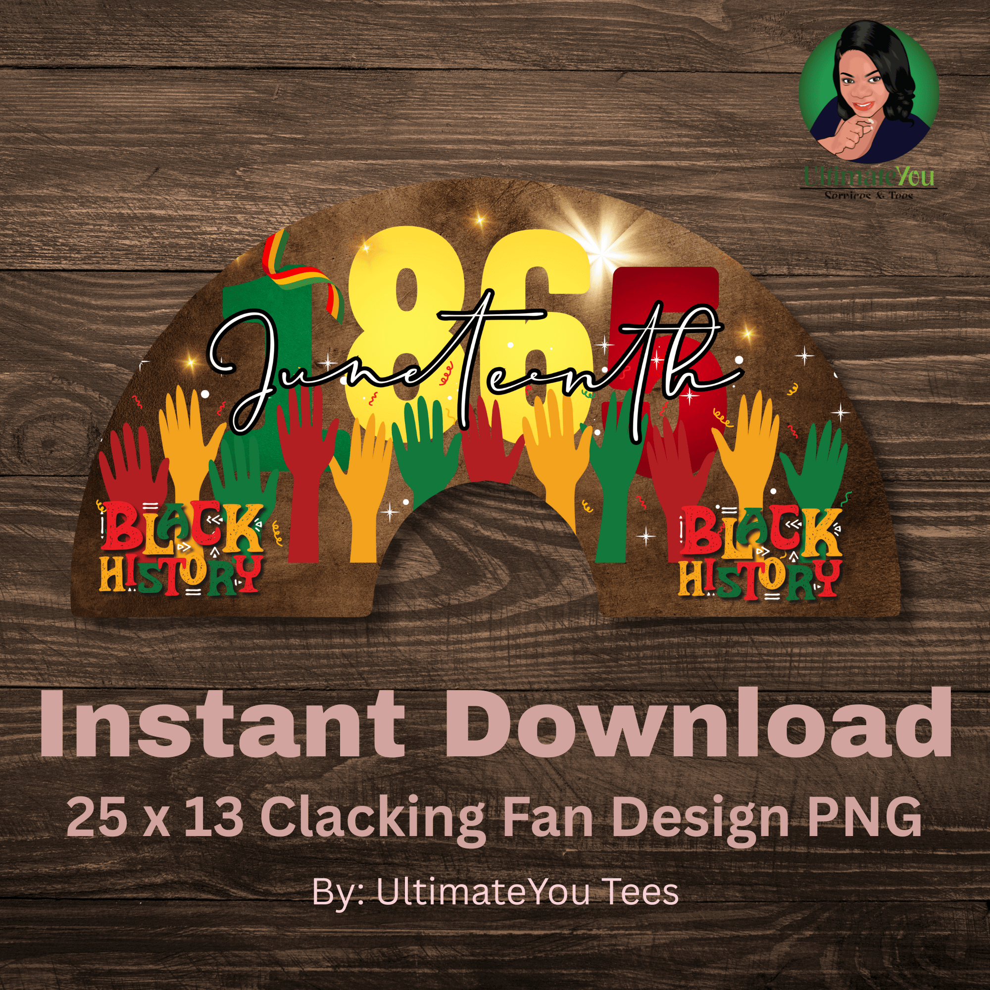Juneteenth Clack Fan Design PNG - Payhip