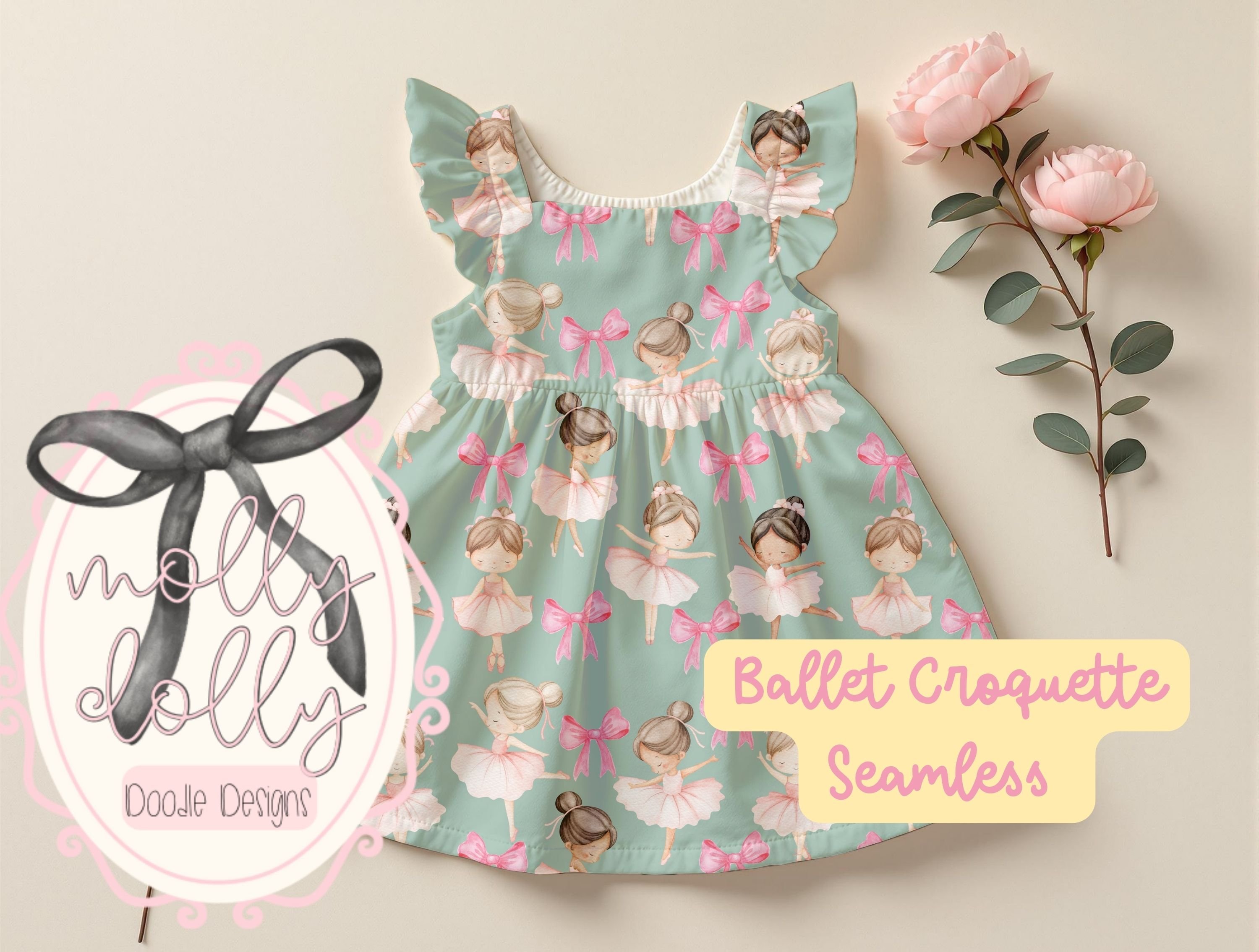ballet seamless pattern, ballerina girls digital paper, pink tutu ...