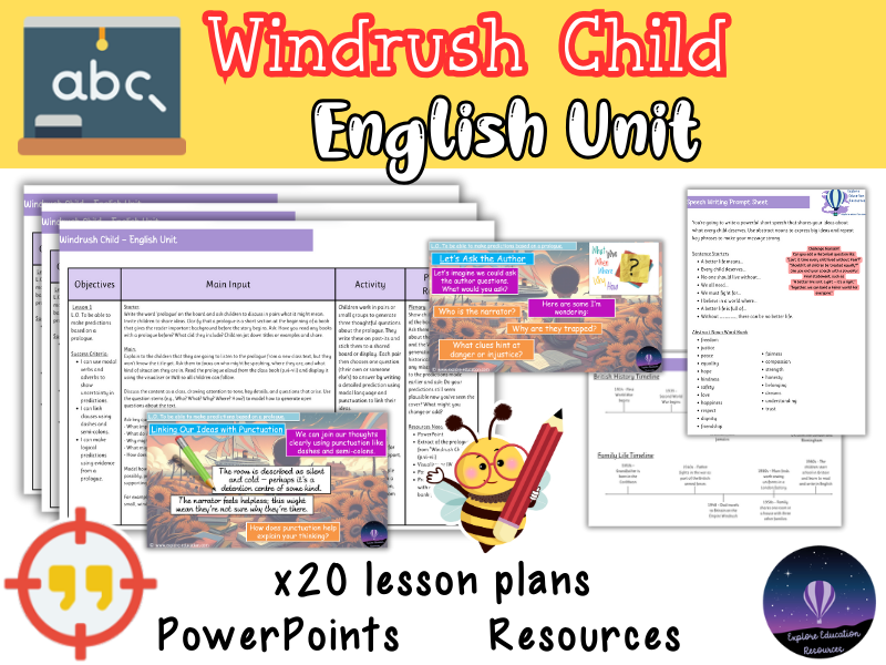 Windrush Child English Unit – 20 Writing Lessons (KS2 | Year 5 & 6)