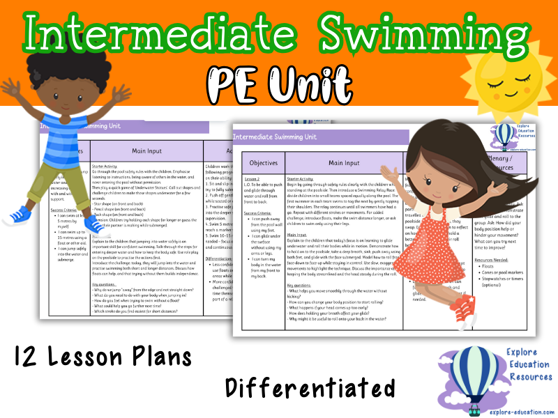 Intermediate Swimming PE Unit – 12 Lesson Plans (KS2)