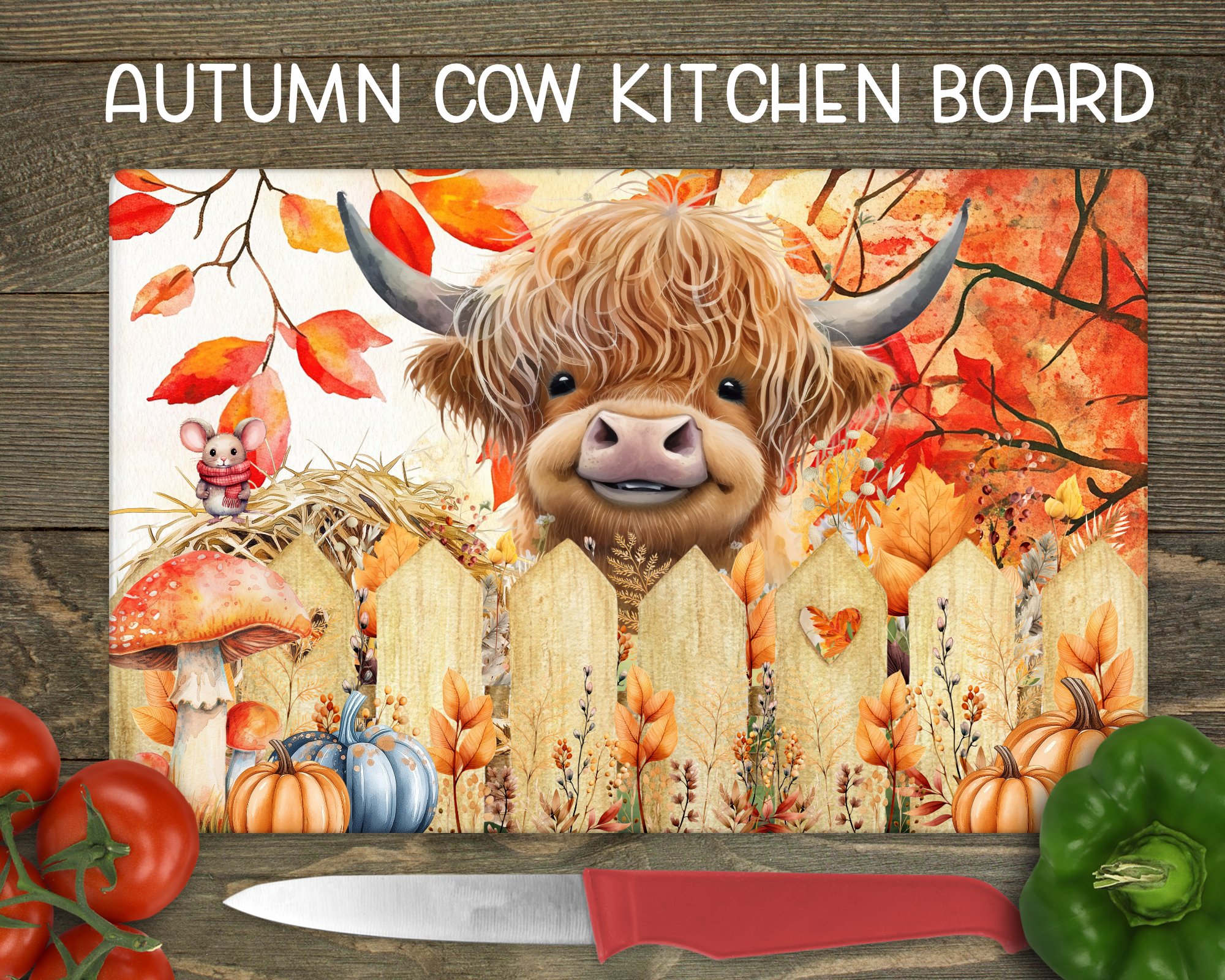 Autumn Cow Kitchen Board - Payhip