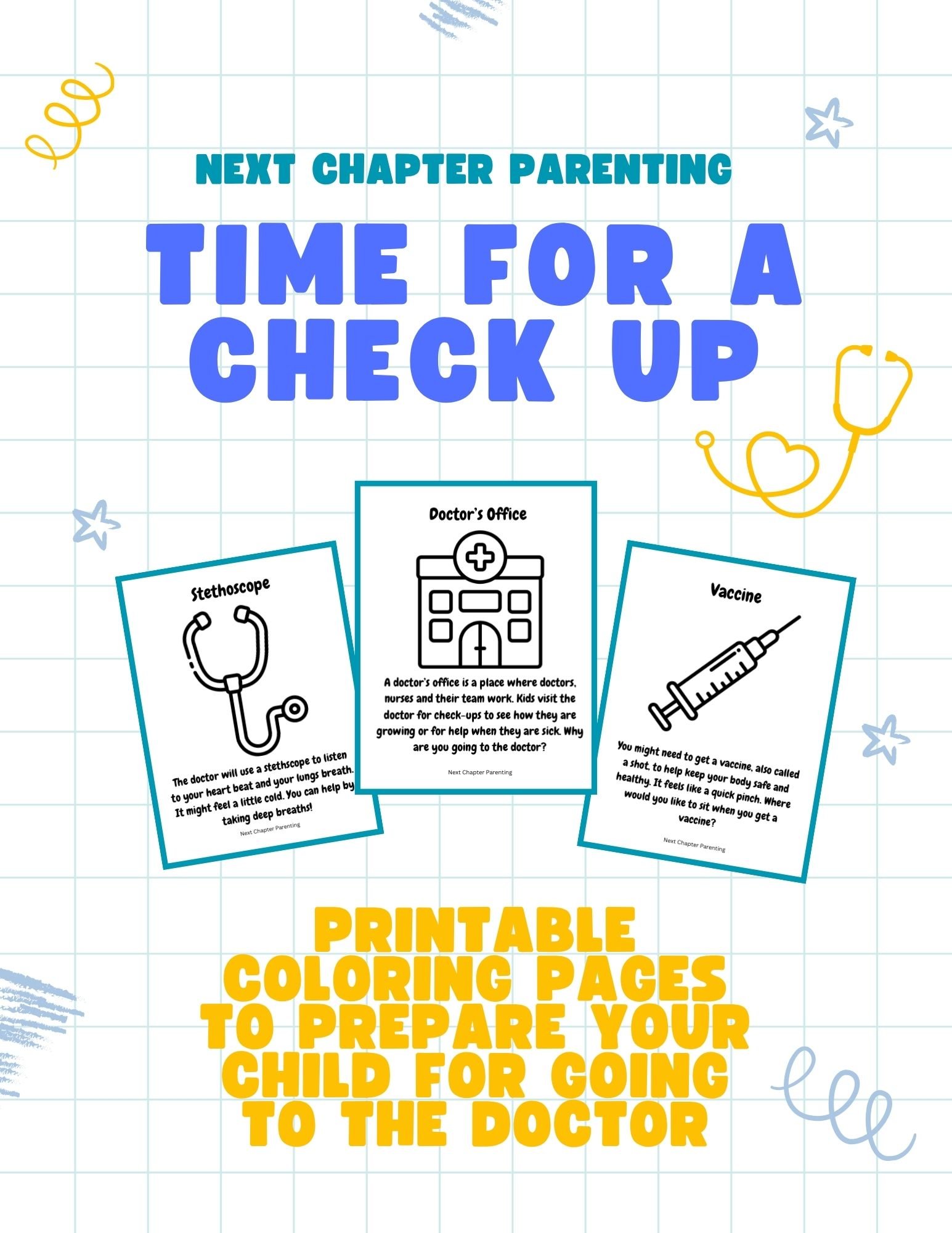 Time For A Check-Up: Printable Coloring Pages to Prepare for Visiting the Doctor - Payhip