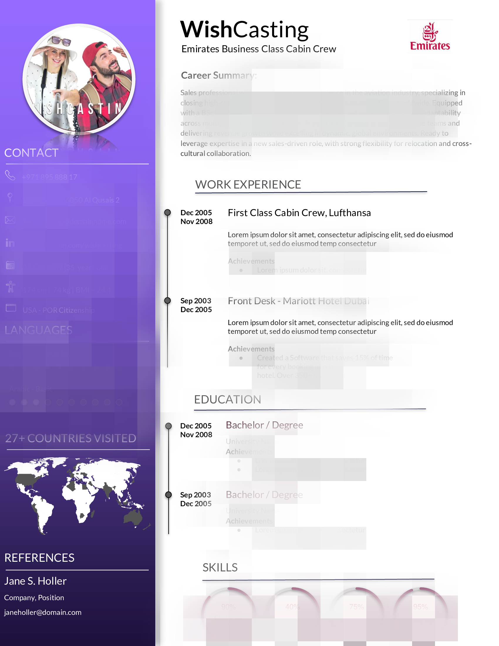 Advanced Resume - Emirati Dark Purple