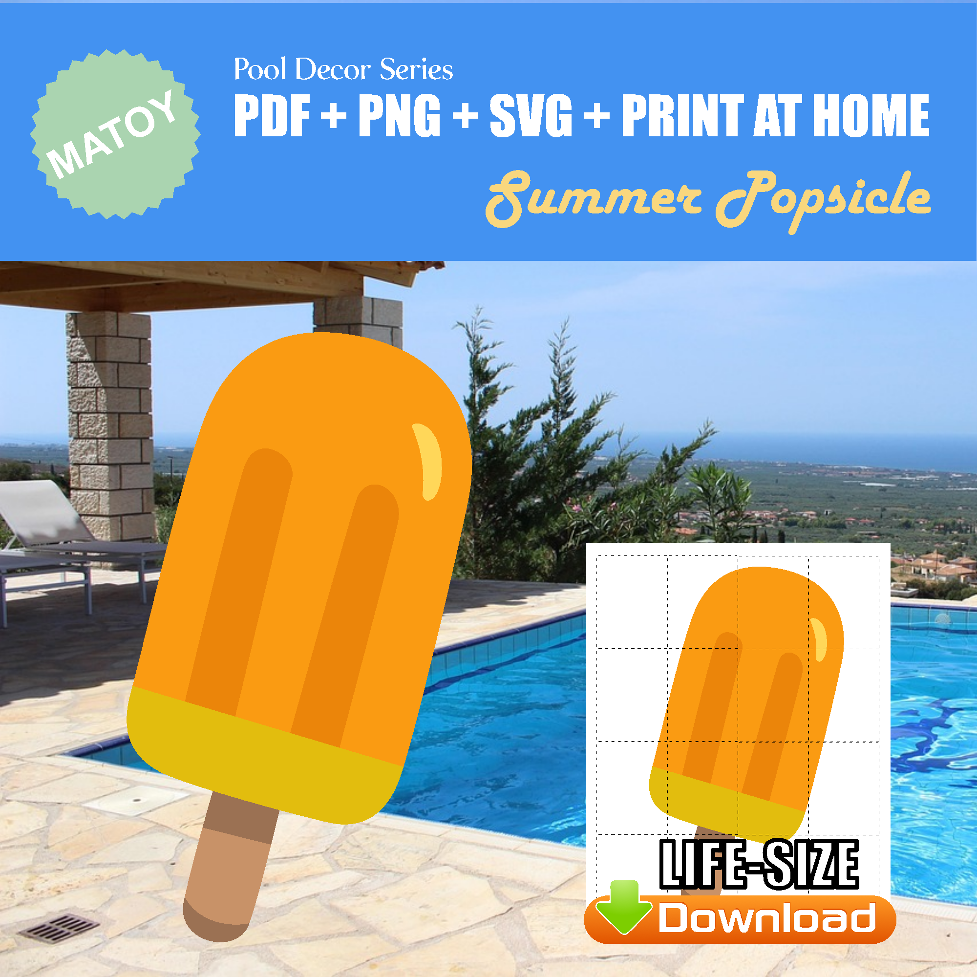 Summer Popsicle Yard and Wall Pattern | Full-Color Printable and ...
