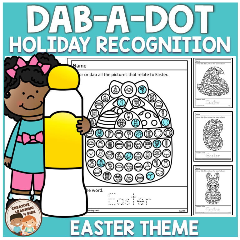 Do a Dot Dab Marker Easter Picture Recognition & Associations Worksheets