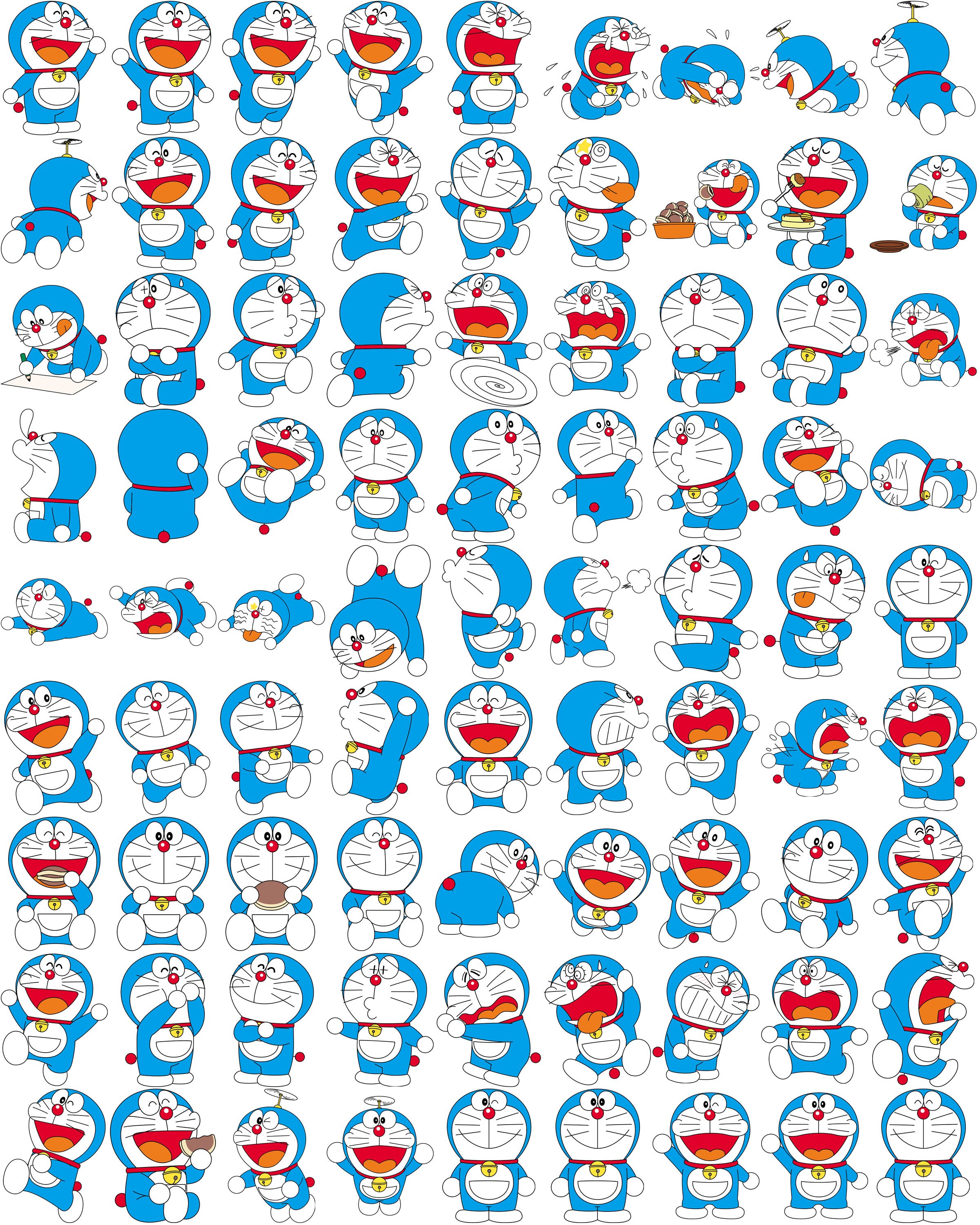 500 AI CDR PNG Doraemon & Friends Large Size Digital Sticker Pack ...