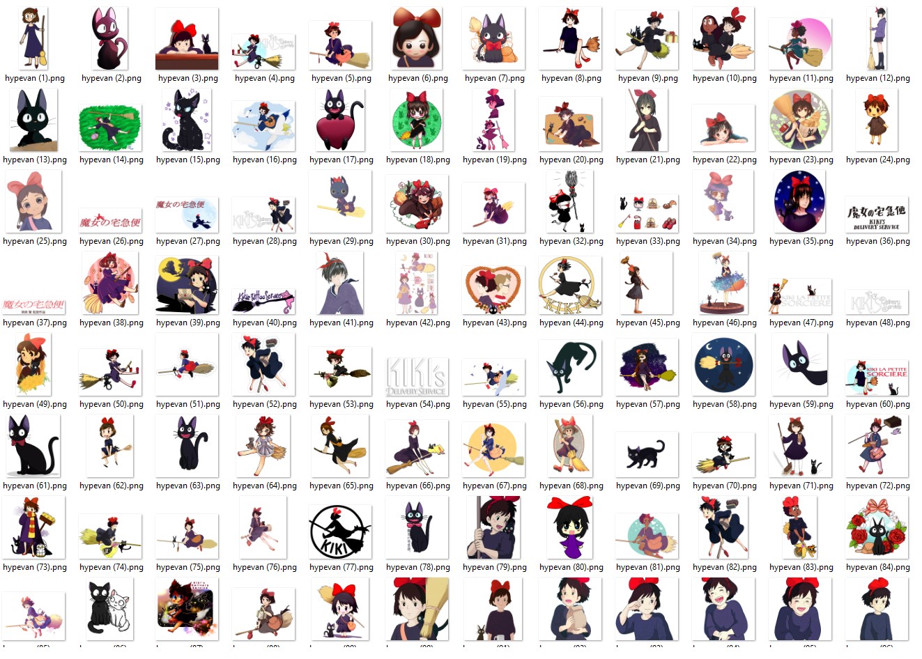 220 Kiki’s Delivery Service PNG Bundle | Studio Ghibli Kiki & Jiji ...