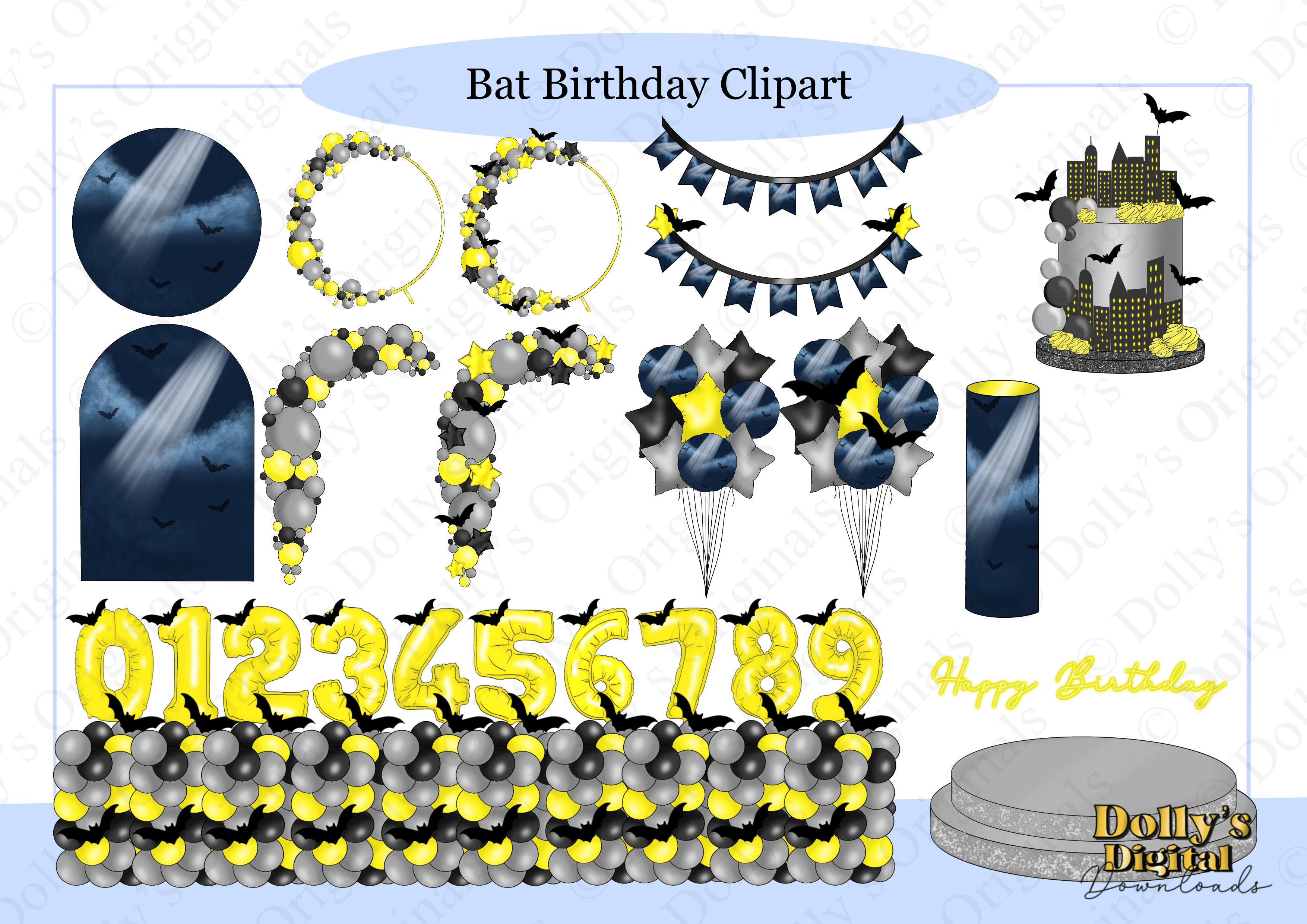 Bat Birthday Clipart - Payhip
