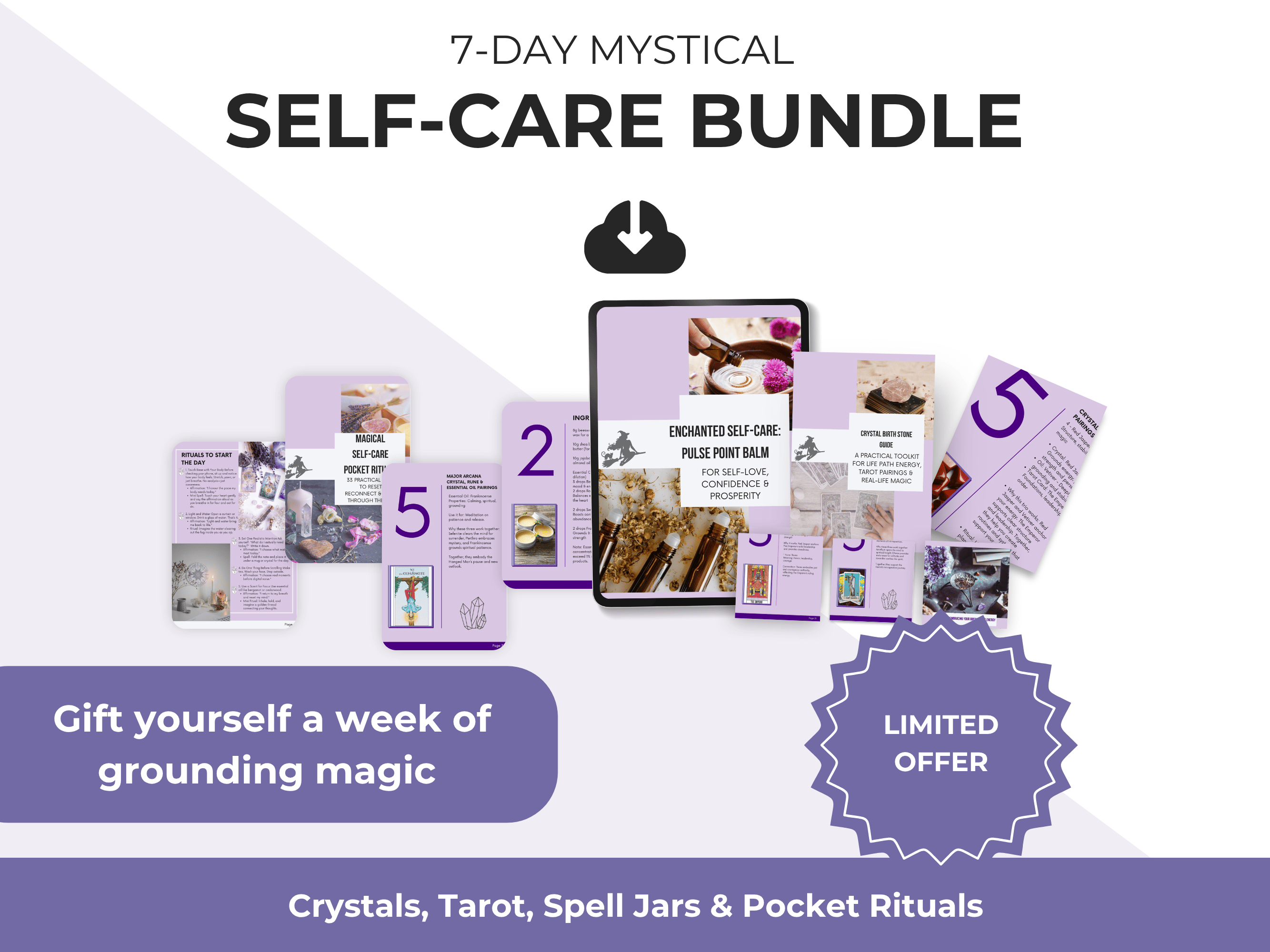 7-Day Mystical Self-Care Bundle | Crystals, Tarot, Spell Jars & Pocket ...