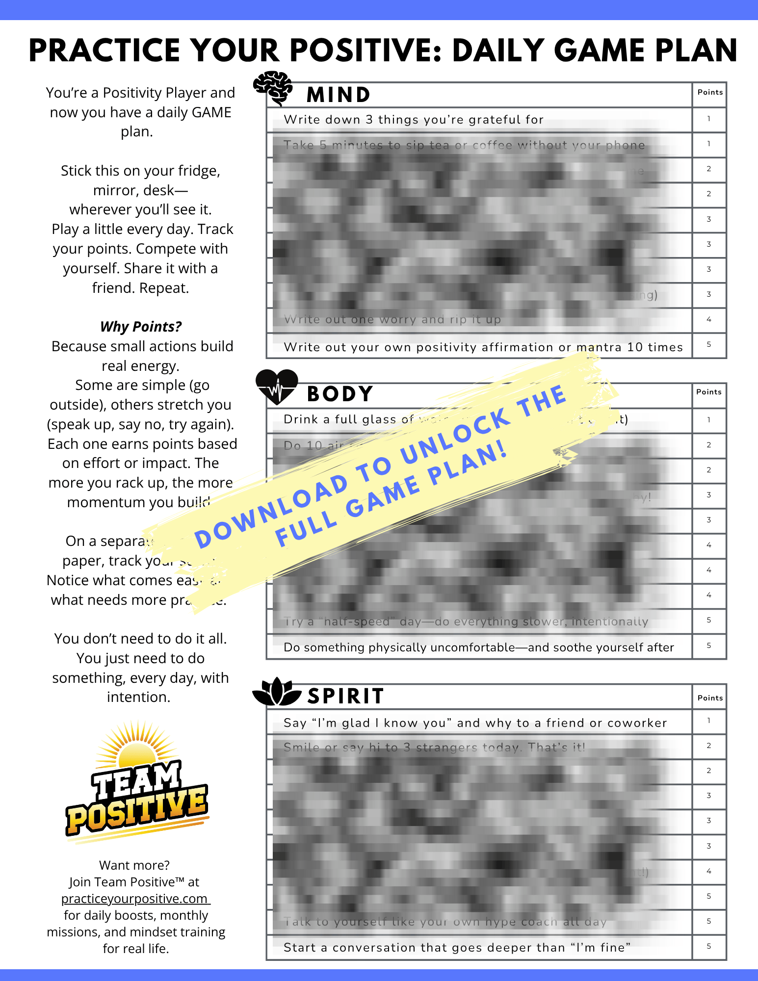 FREE Practice Your Positive: Daily Game Plan - Payhip