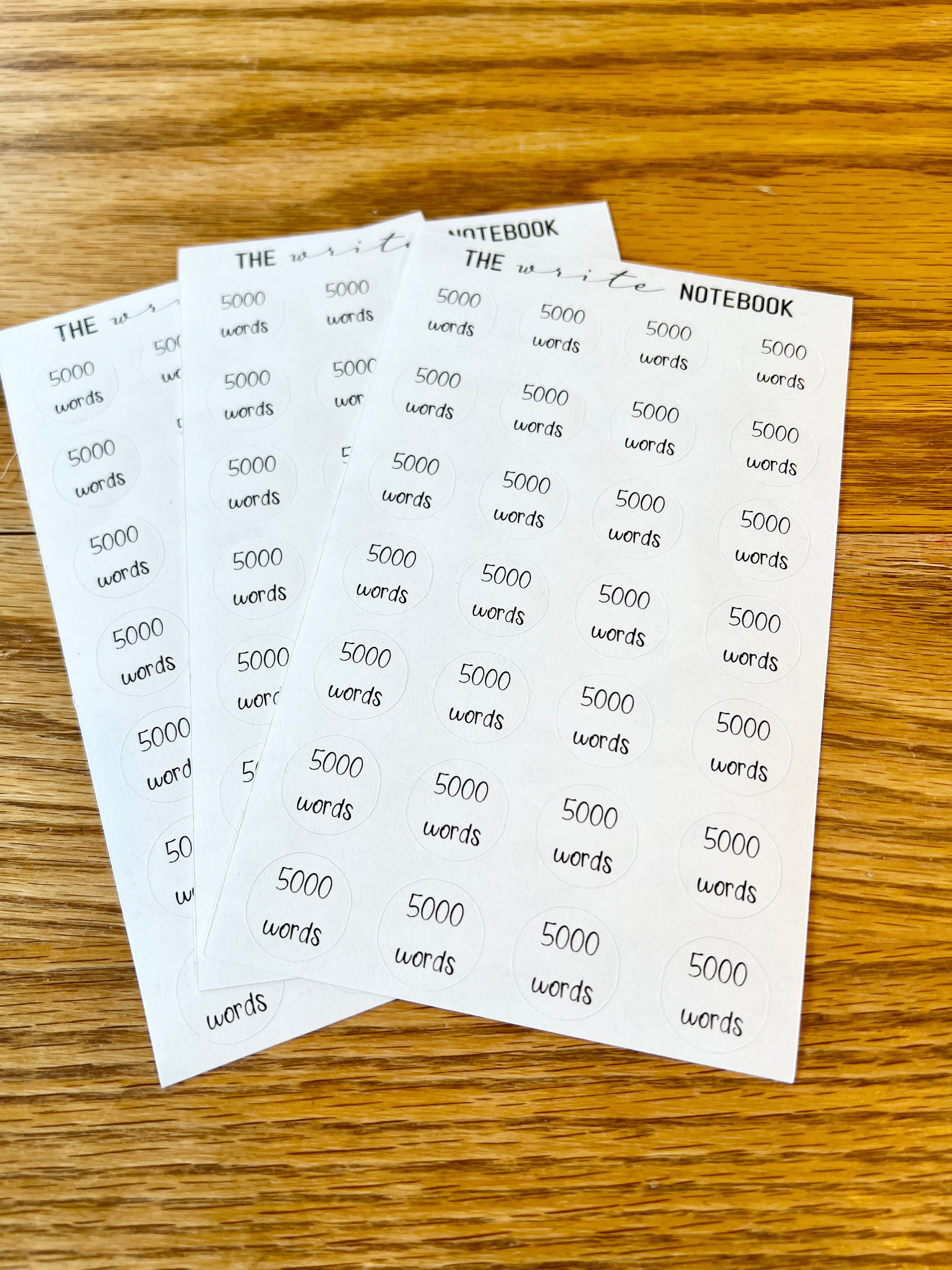 Word count achievement stickers (3 sheets)