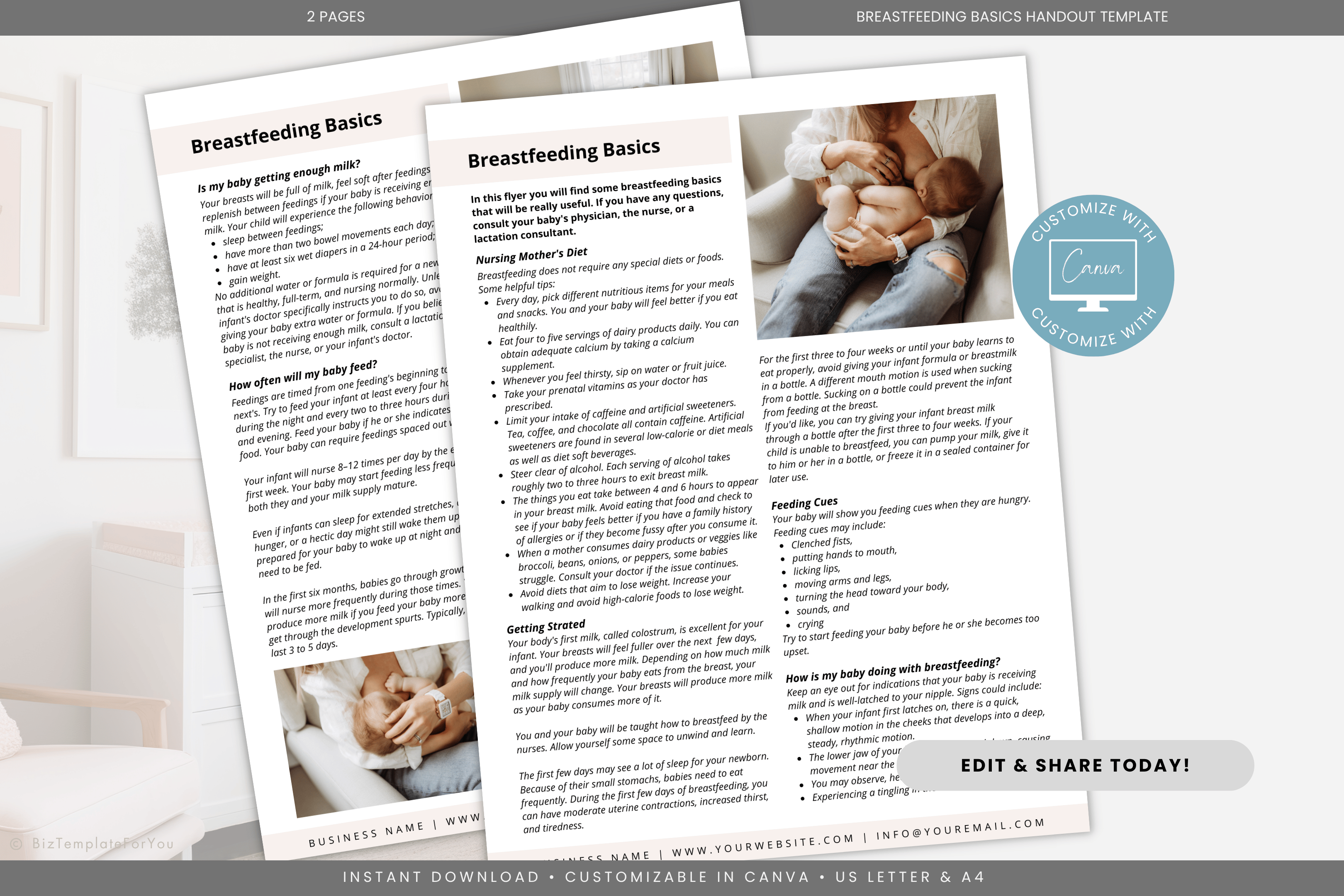 Effacement and Dilation Handout Template, Doula Tool, Birth Education ...