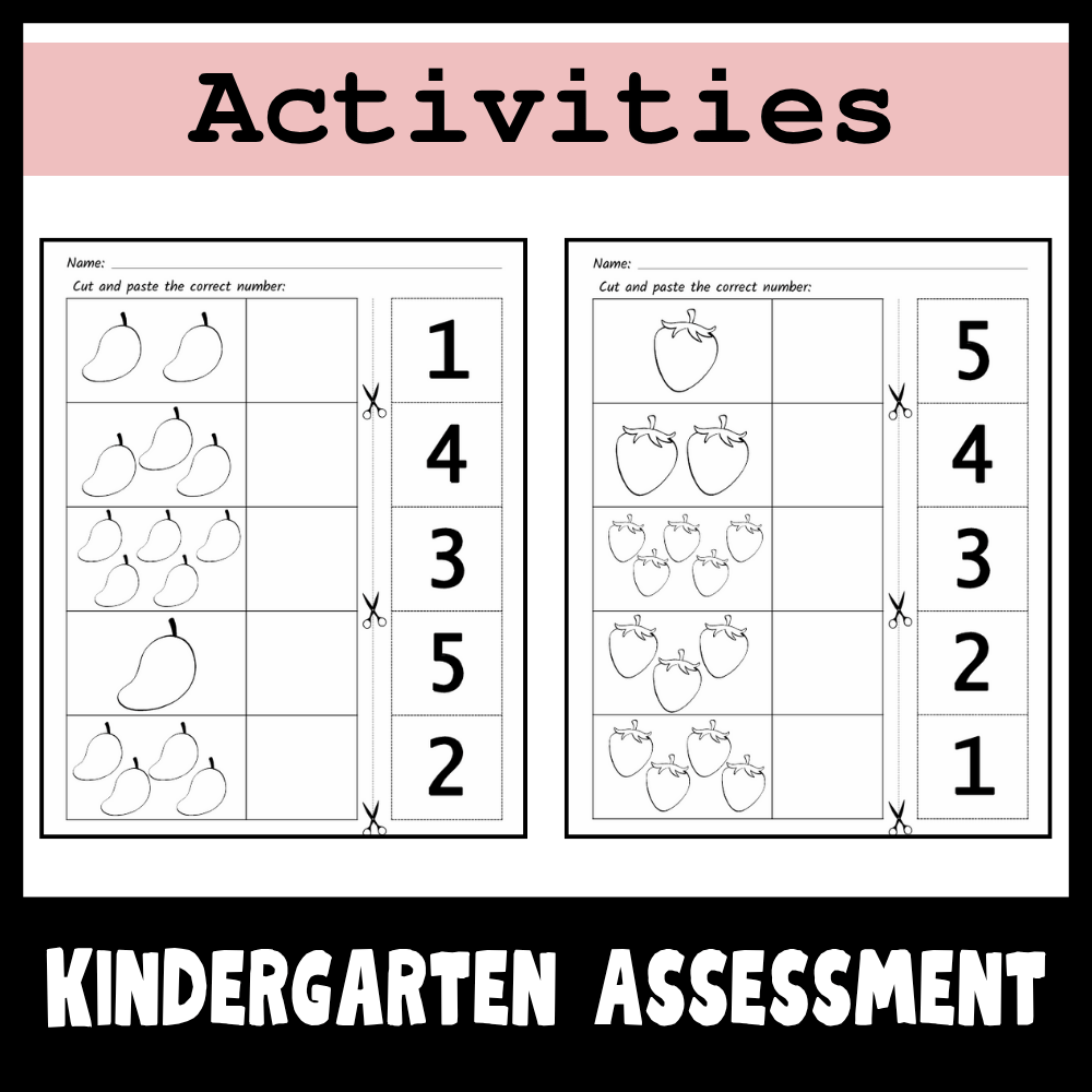 Fruit Counting Cut and Paste Worksheets, Match Numbers 1-5 to the ...