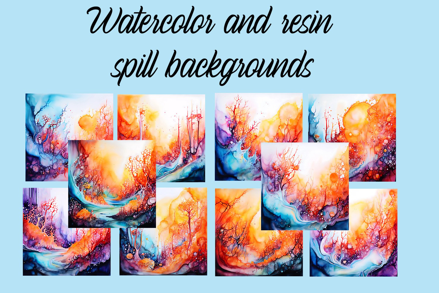 Watercolor and Resin Spill Backgrounds - Payhip