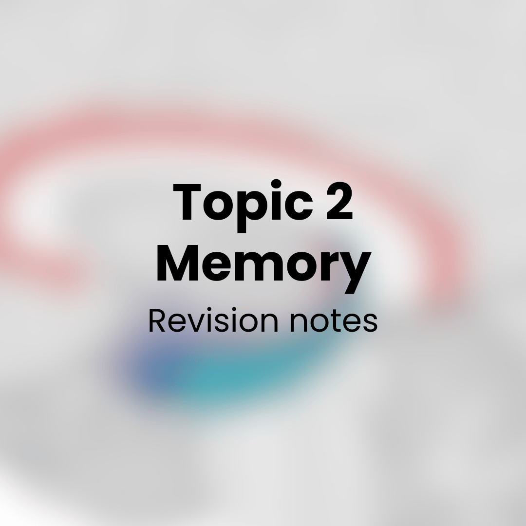 Memory - AQA A-Level Psychology Revision Notes - Payhip