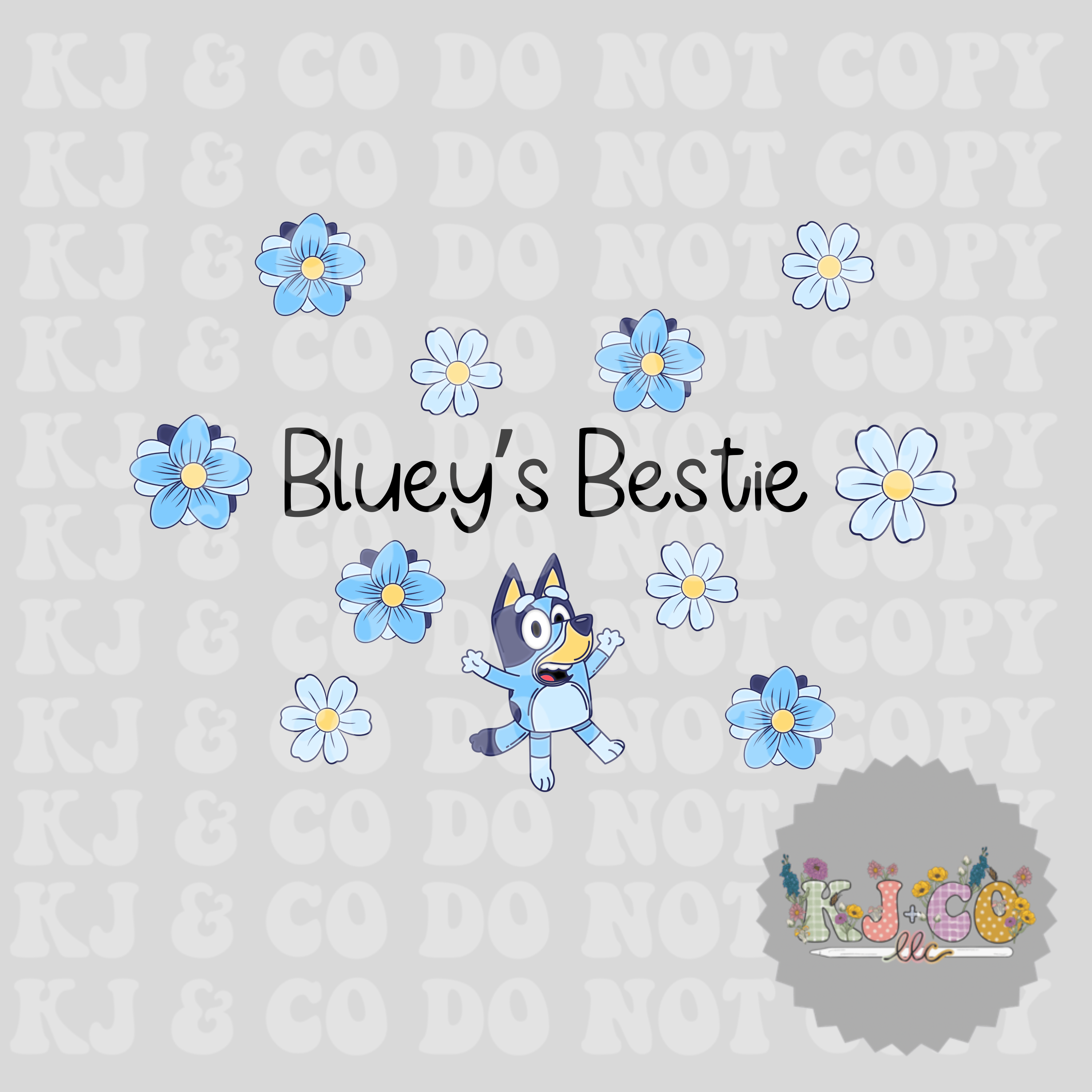 Blueys Bestie with Flowers PNG - Payhip
