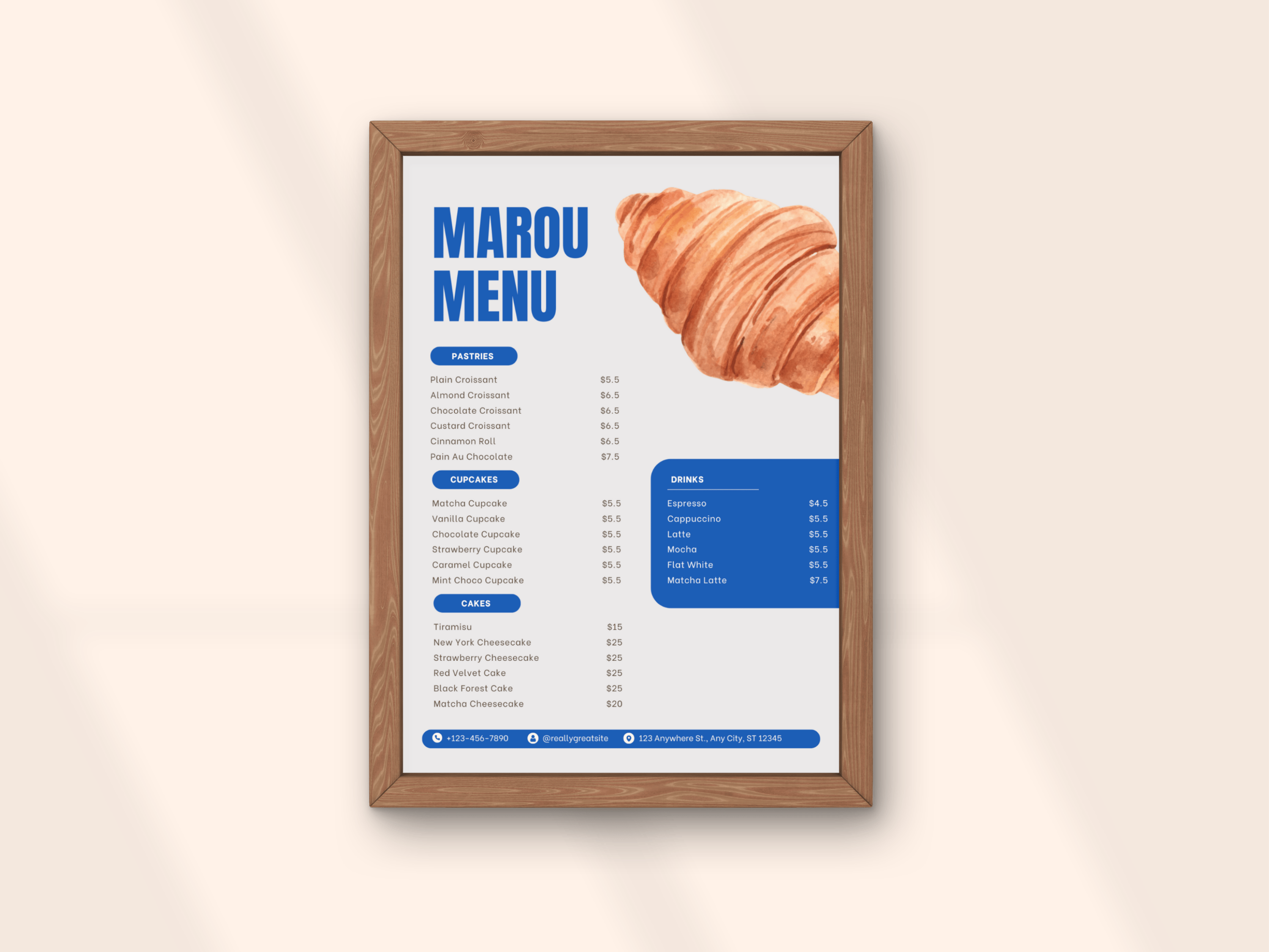 Bakery Menu Template, Cafe Bakery Menu Trendy Design, Menu for Pastry ...