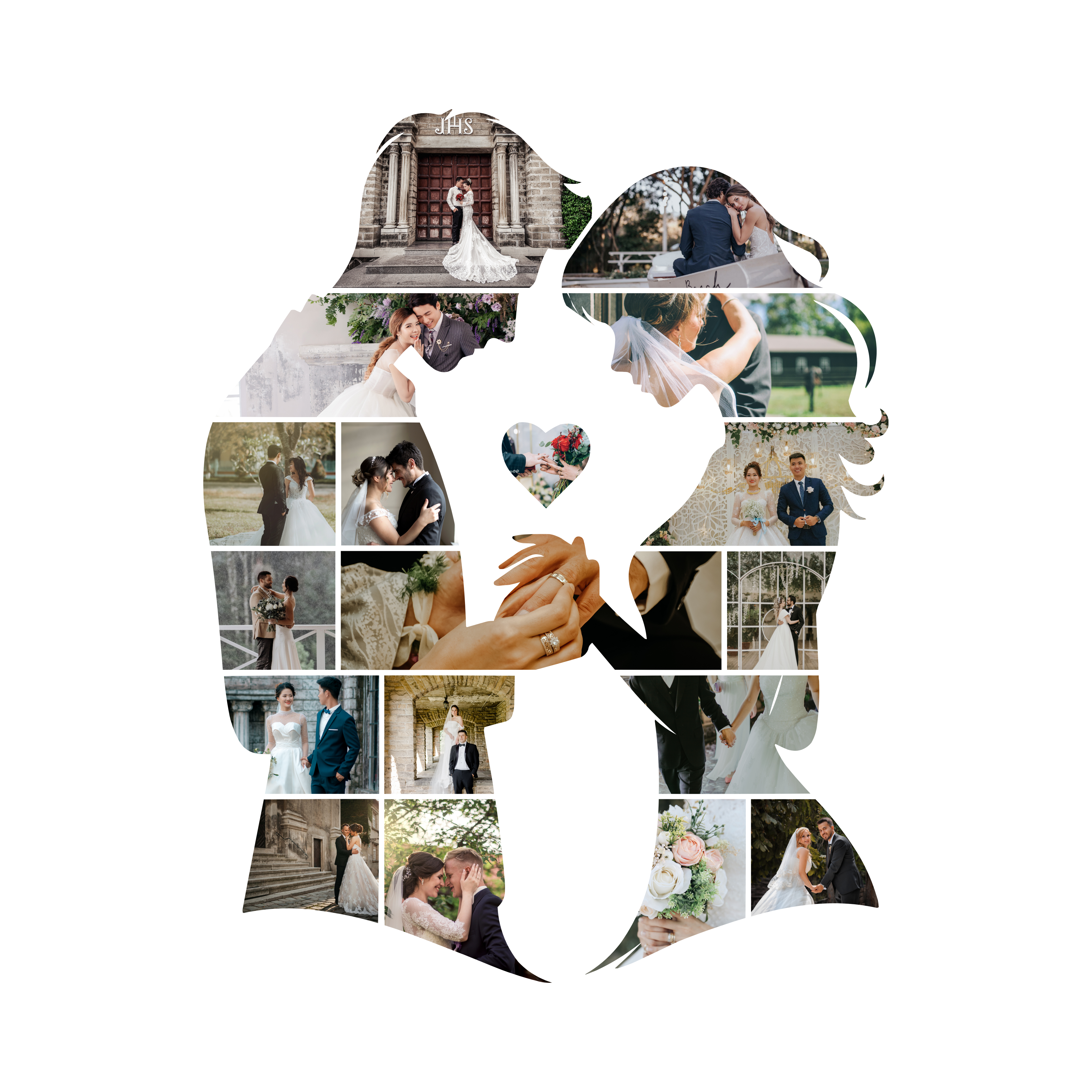 Couple 8 Photo Collage Frame Editable Canva Template - Payhip
