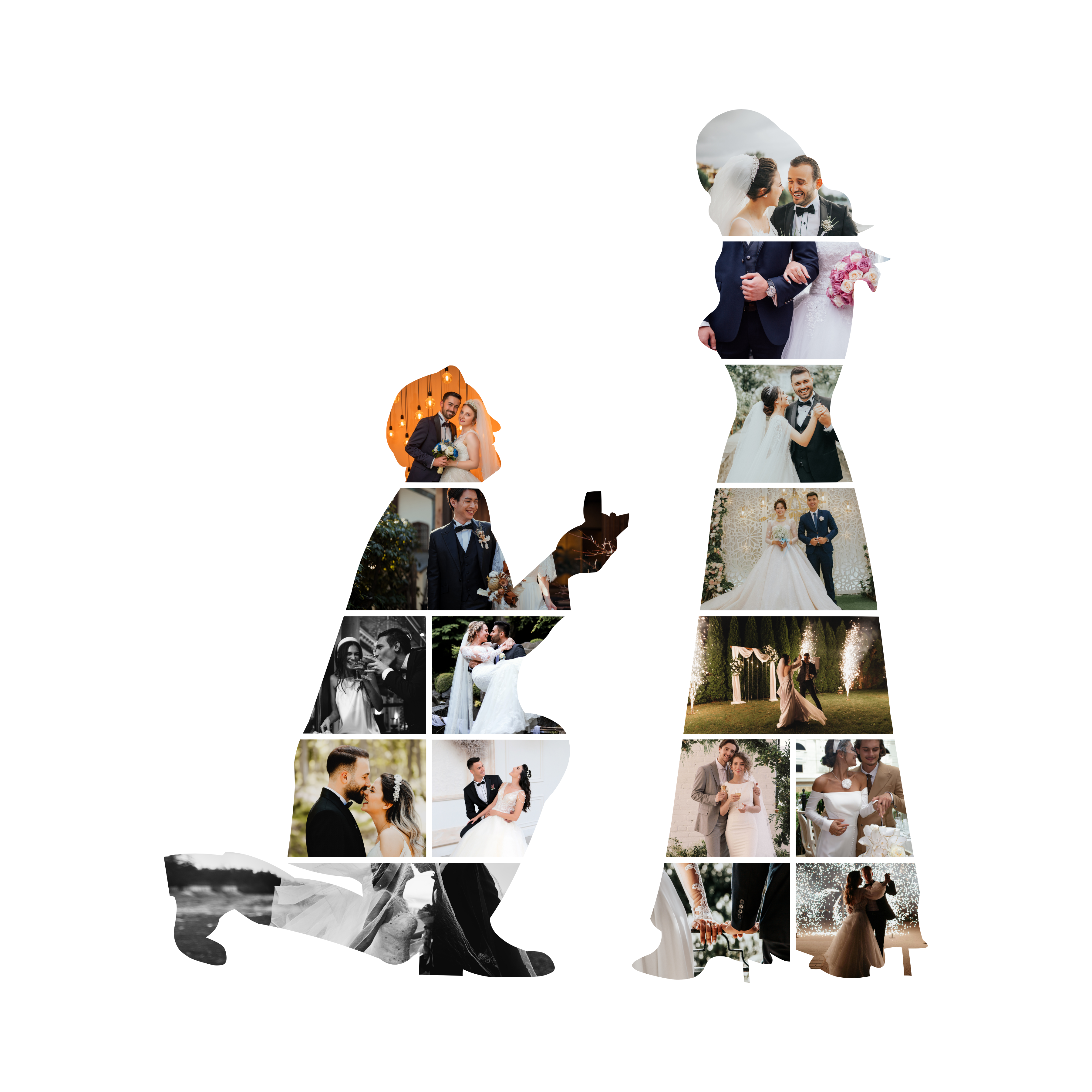 Couple 10 Photo Collage Frame Editable Canva Template - Payhip
