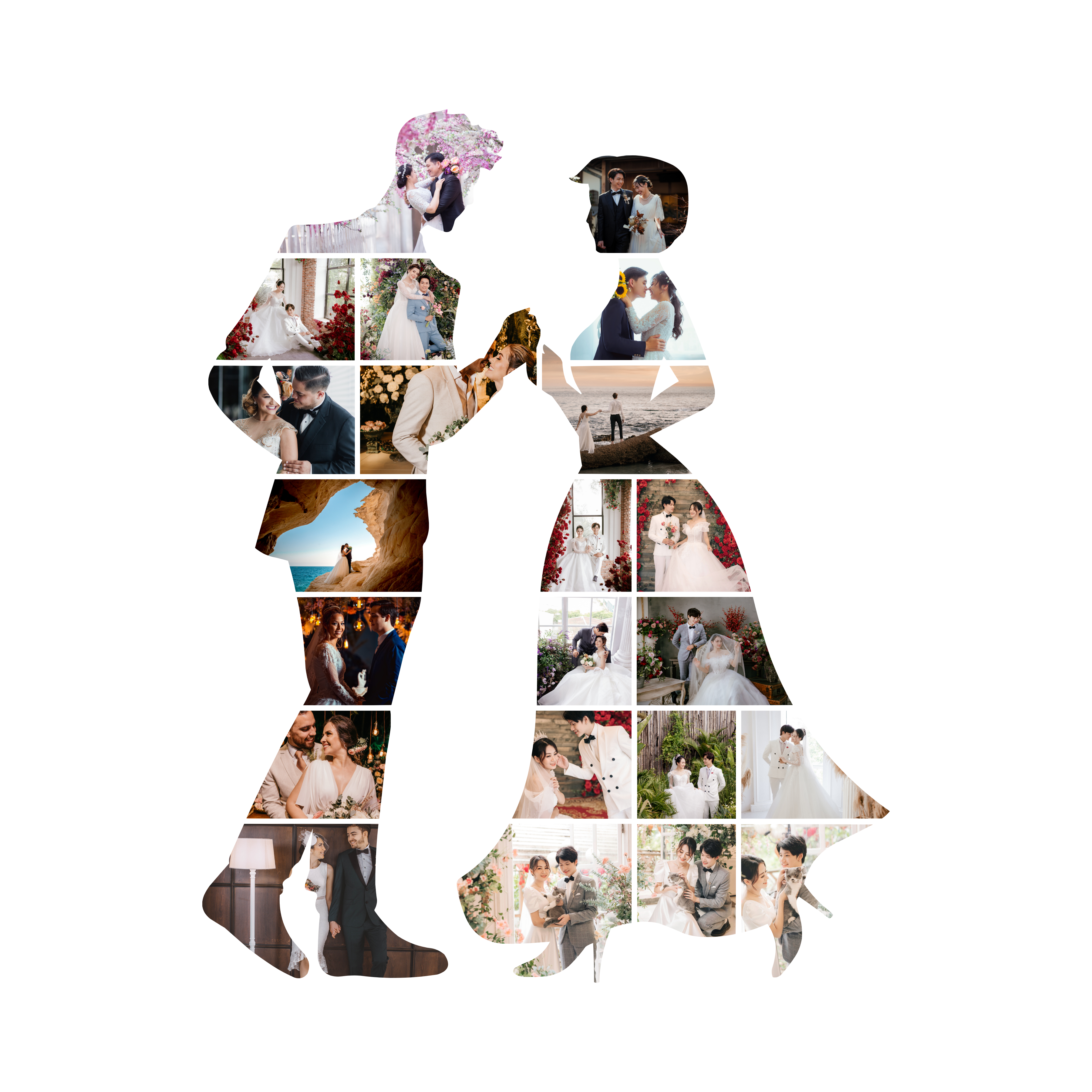 Couple 11 Photo Collage Frame Editable Canva Template - Payhip
