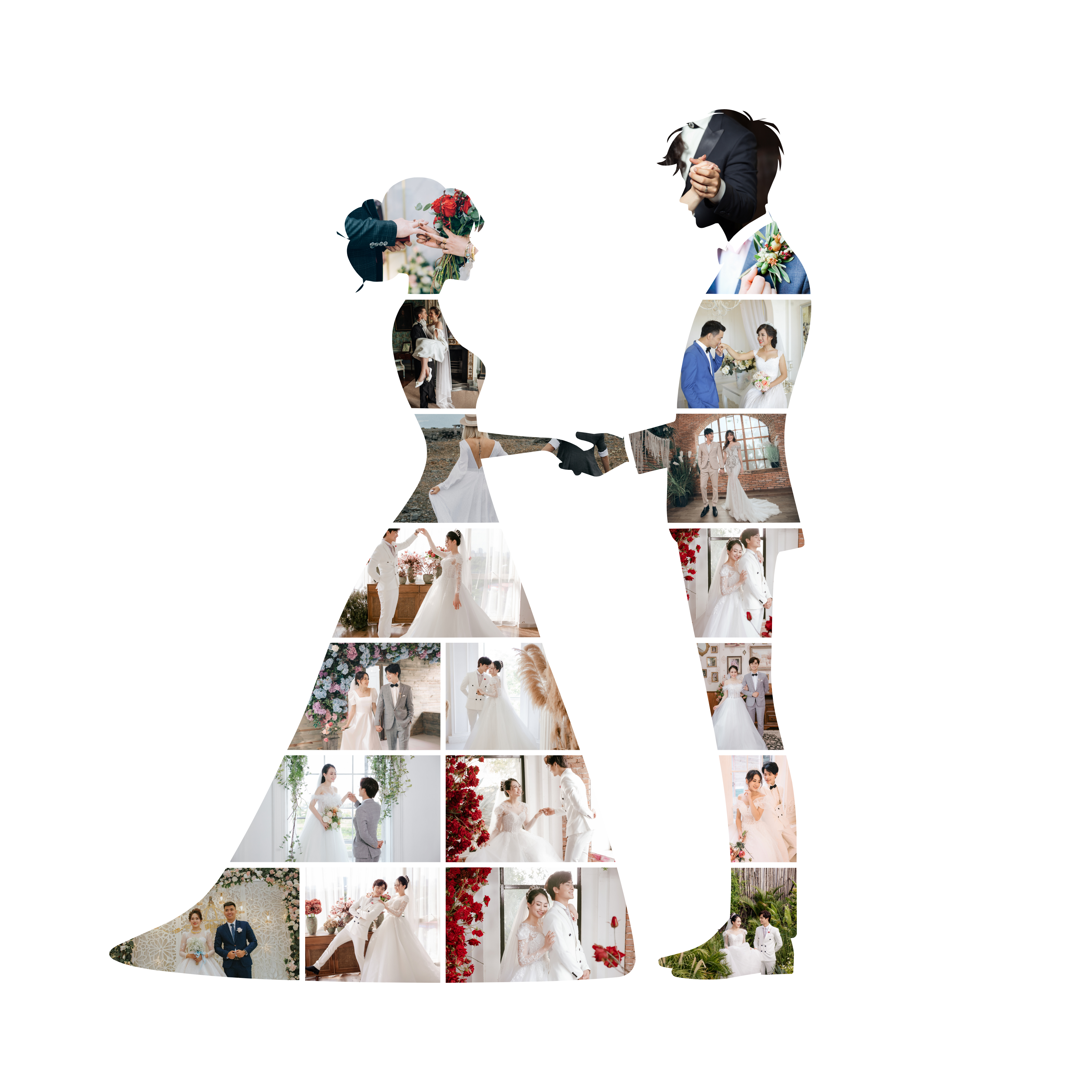 Couple 12 Photo Collage Frame Editable Canva Template - Payhip
