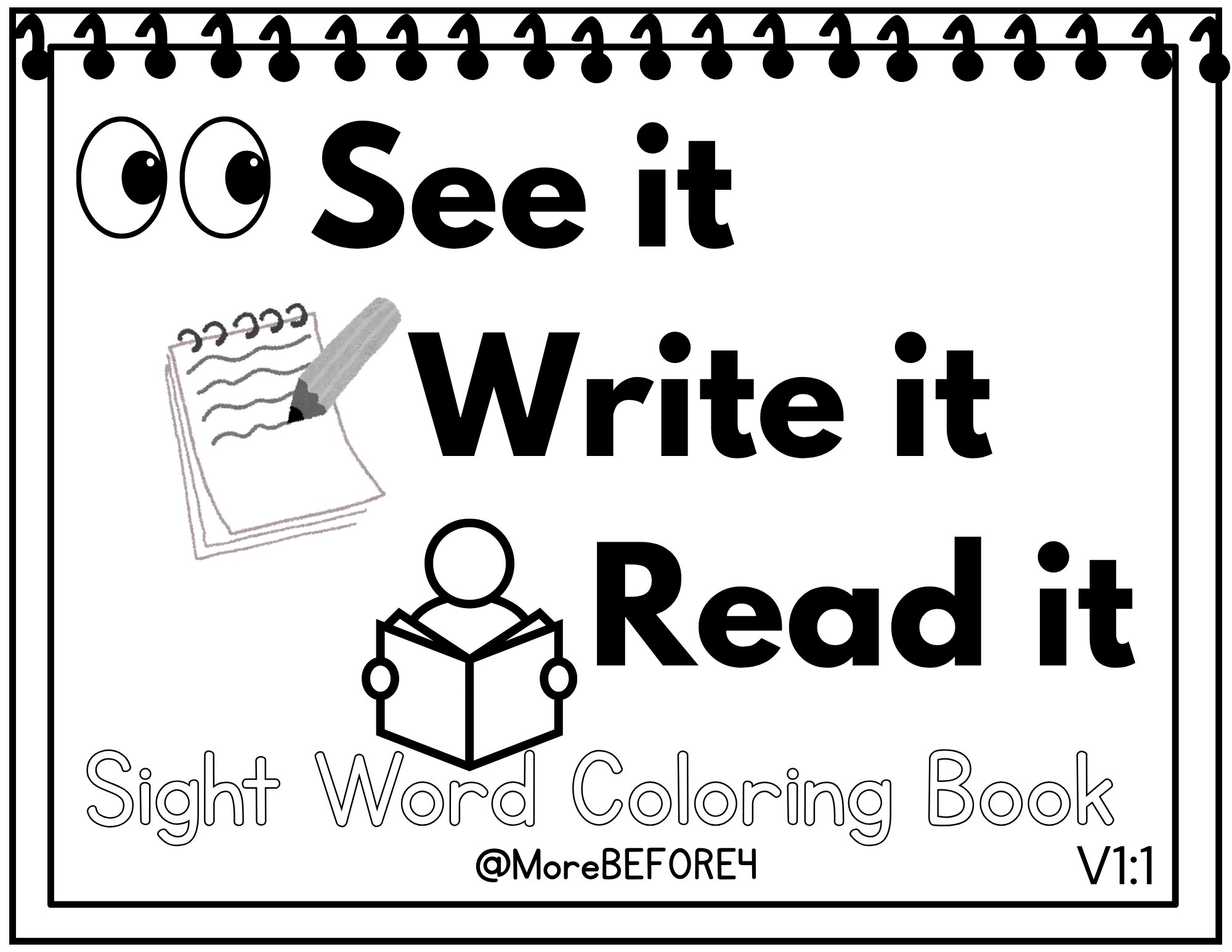 See it, Write it, Read it, Sight Word Coloring Book - Payhip