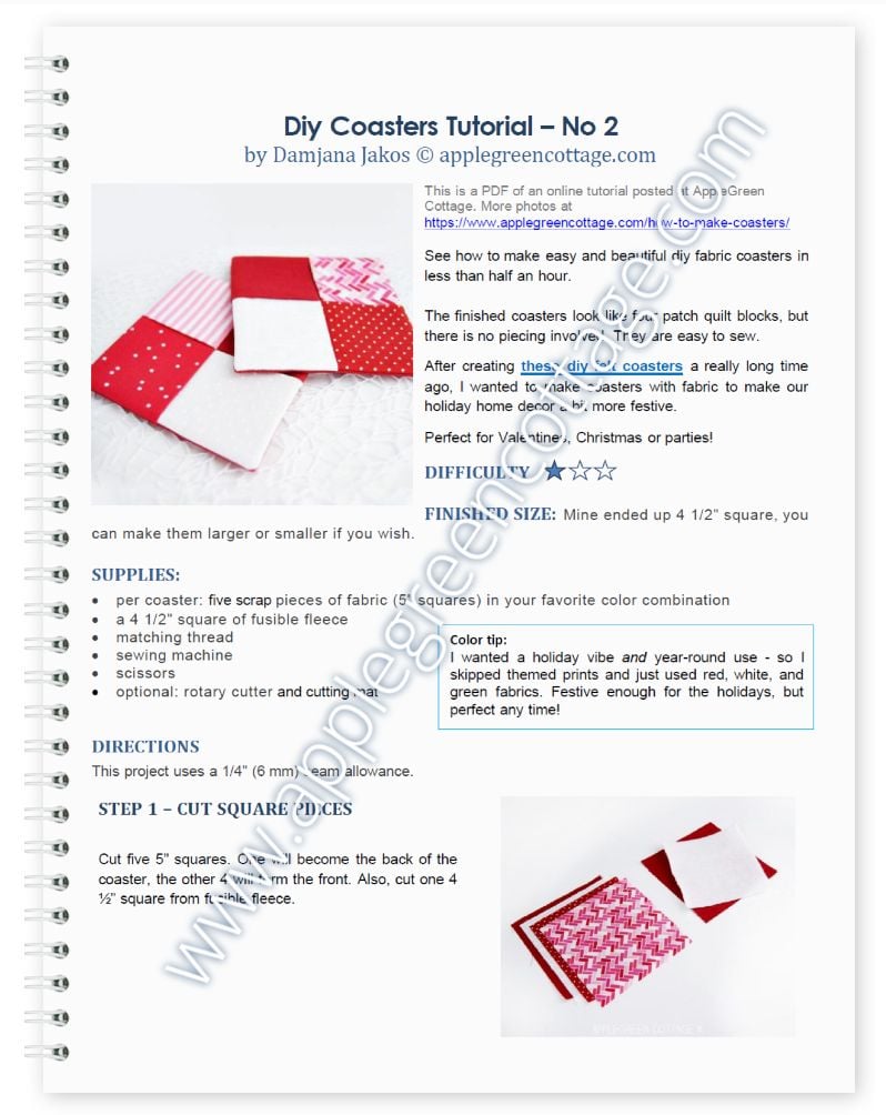 DIY COASTERS No2 - Printable Tutorial PDF
