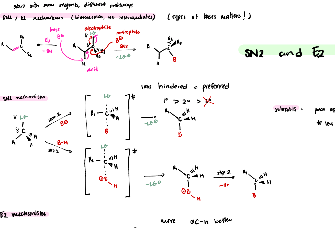 organic chemistry notes - SN2 and E2 reactions - Payhip