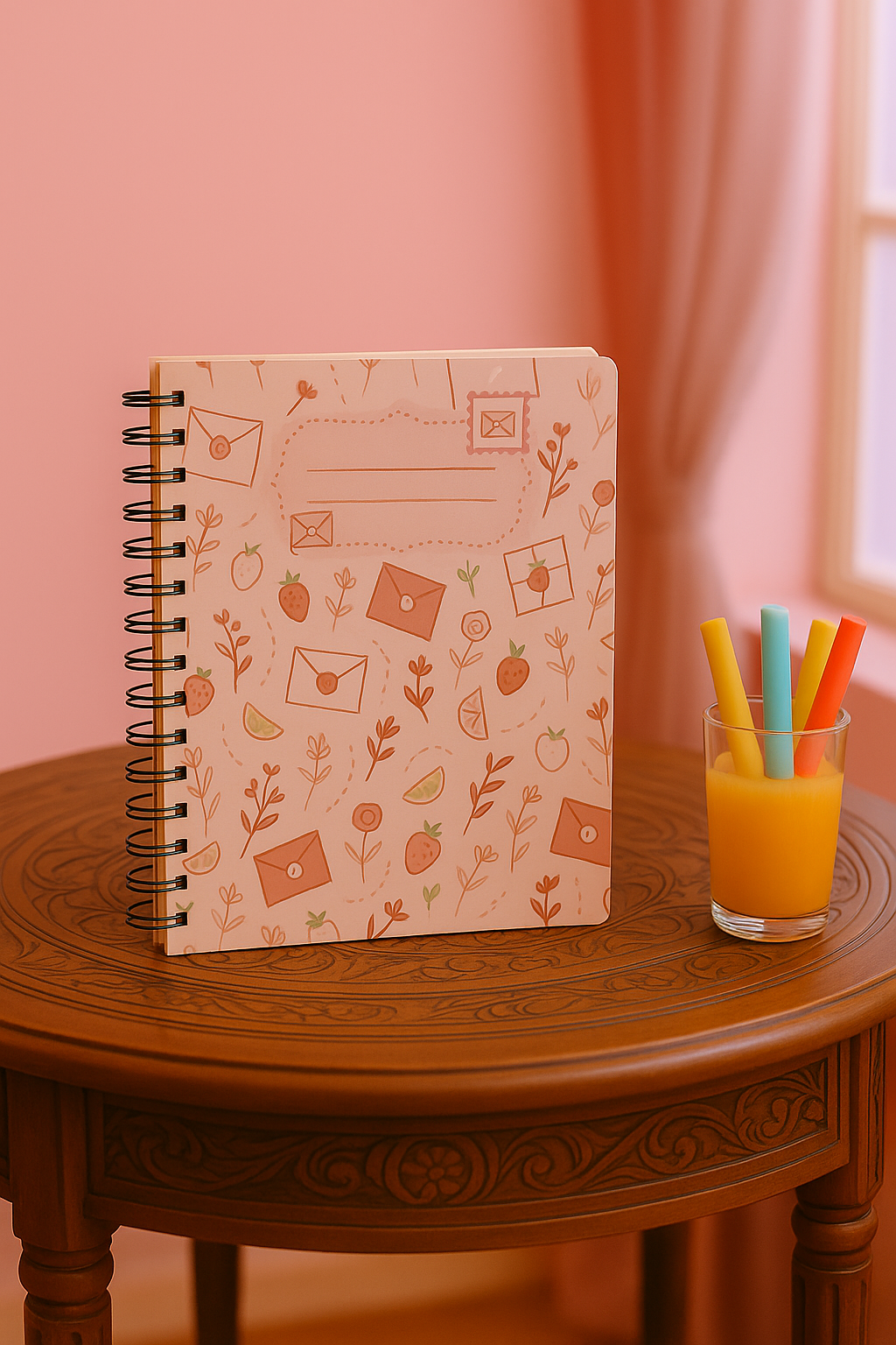 Strawberry Mail Notebook with Pastel Envelope Theme – Printable Digital ...