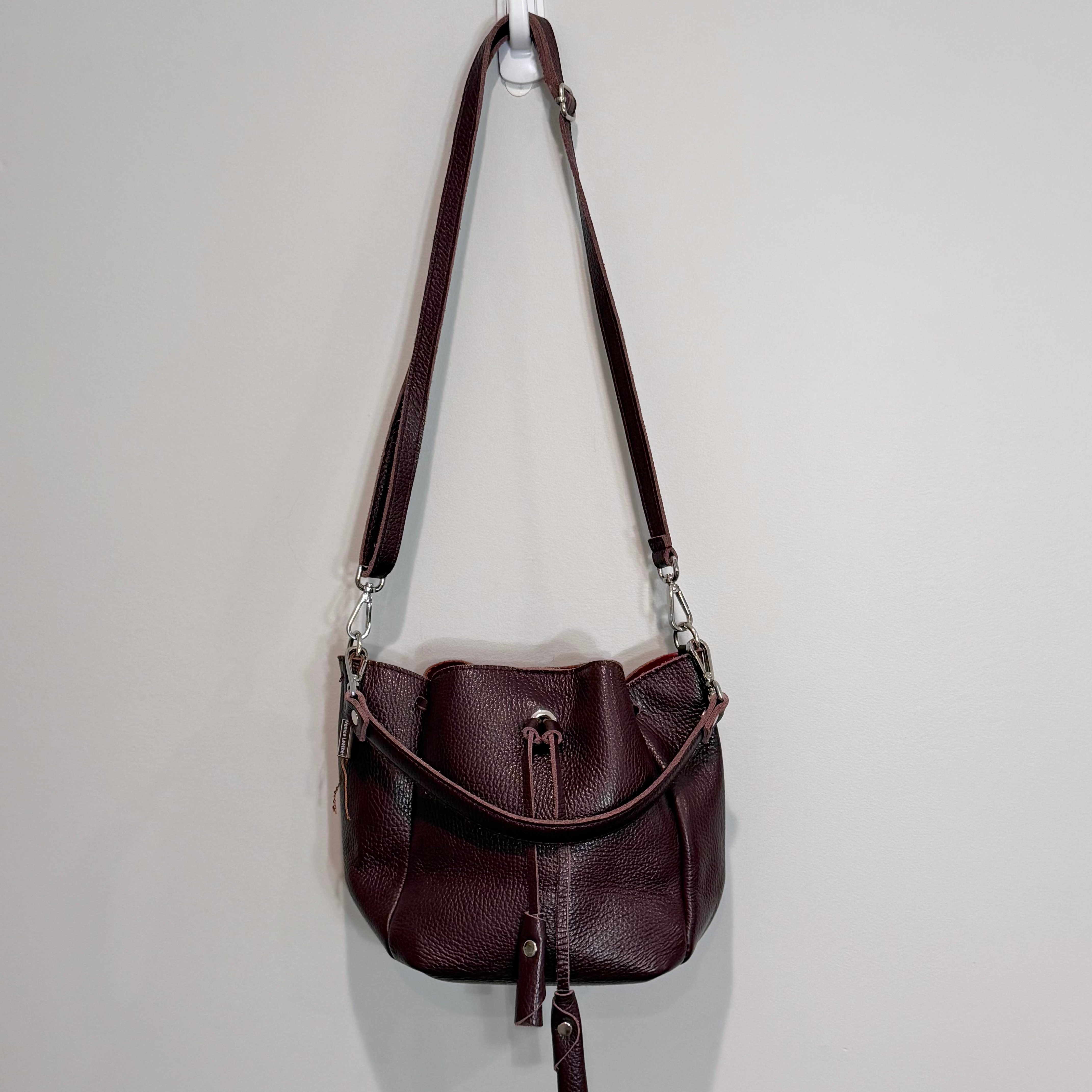 Venice Leather purple/brown shoulder/crossbody bag - Payhip